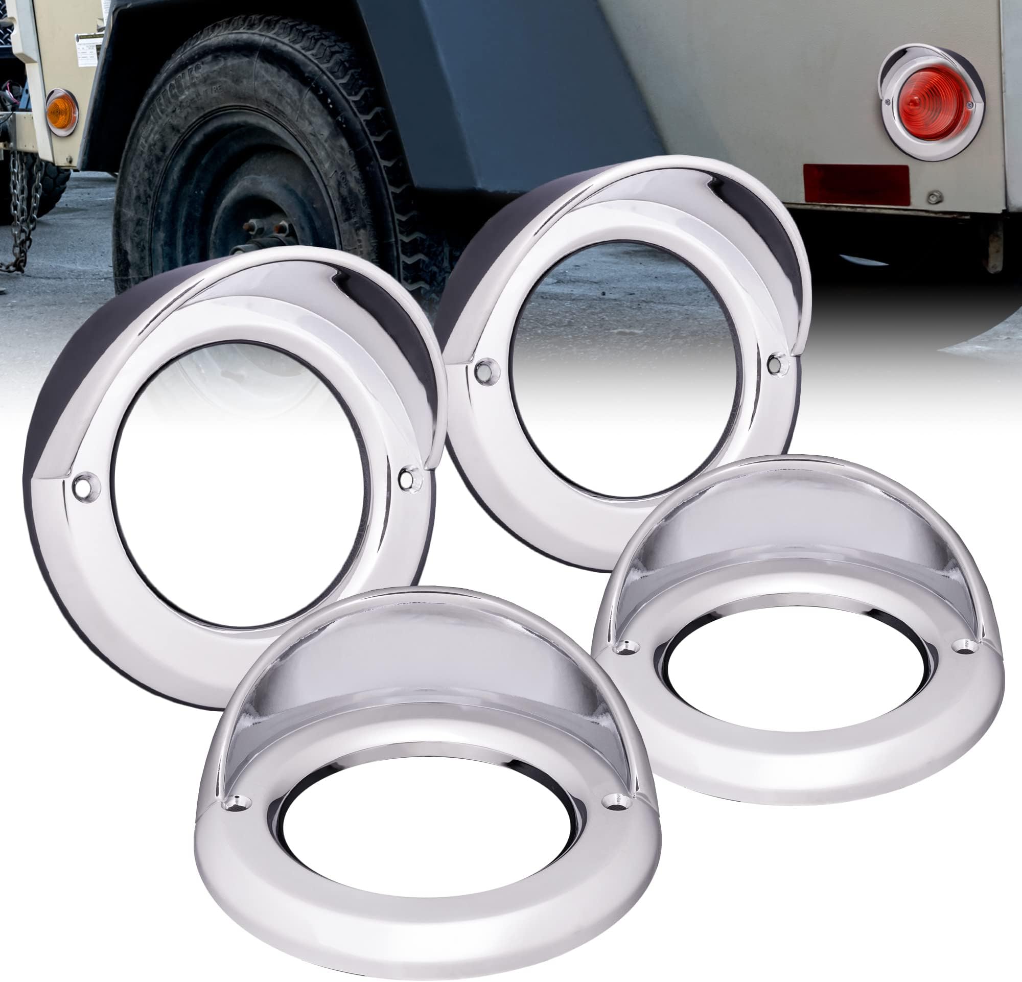 Amazon.com: TRUE MODS 4pc 2 inch Round LED Marker Light Chrome Bezel ...
