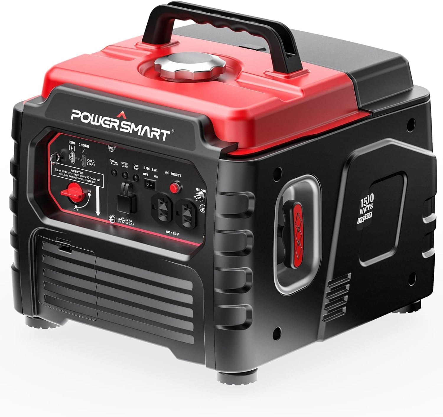 Amazon.com : PowerSmart Portable Inverter Generator,Gas Powered1500 ...