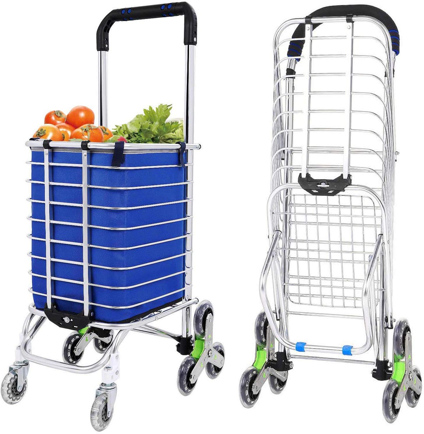 Buy CBEX Folding Shopping Cart Utility Transit Stair Climbing Cart ...