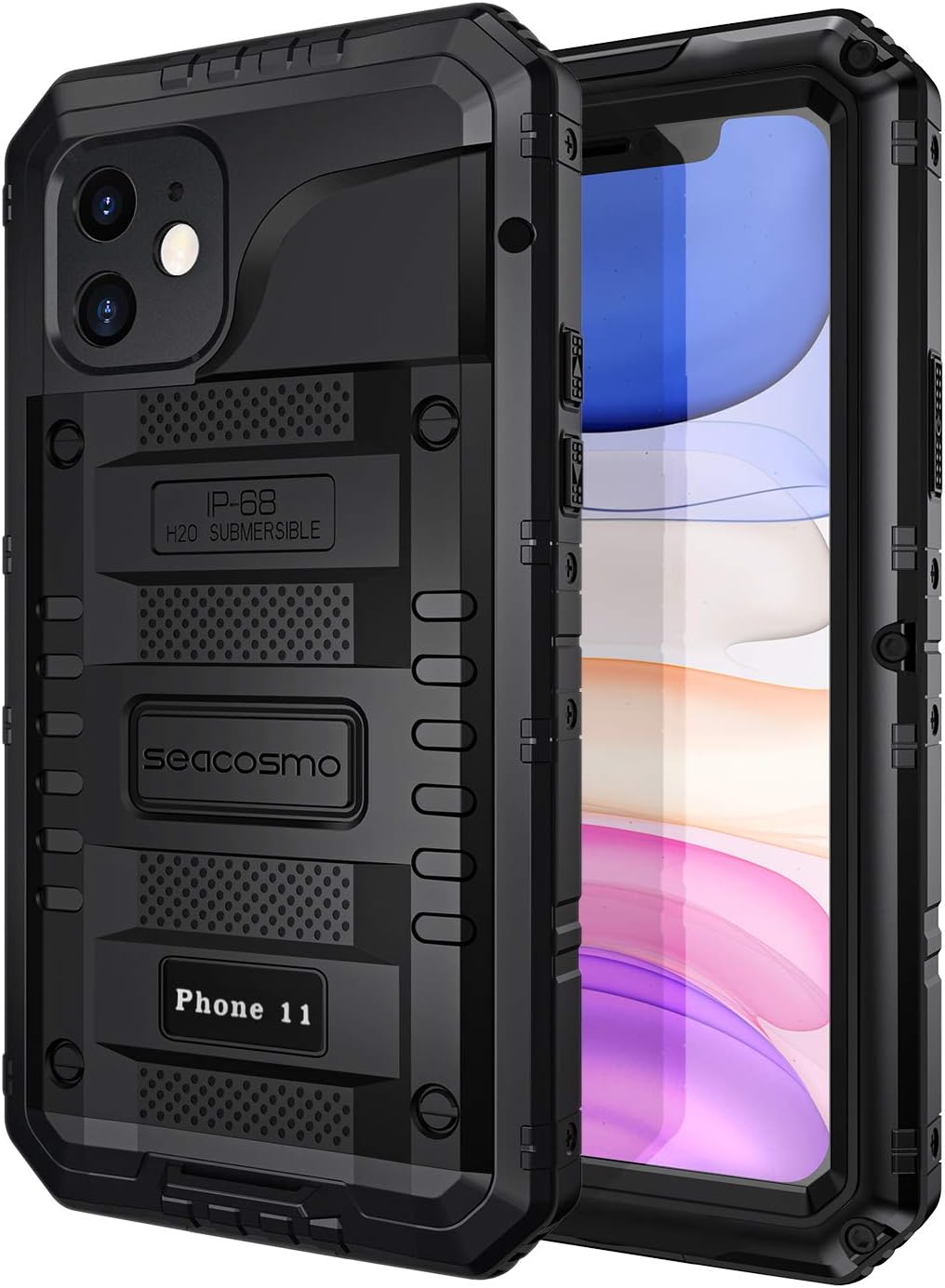 Lanhiem iPhone 11 Case, Heavy Duty Shockproof Tough Armour Metal Case ...