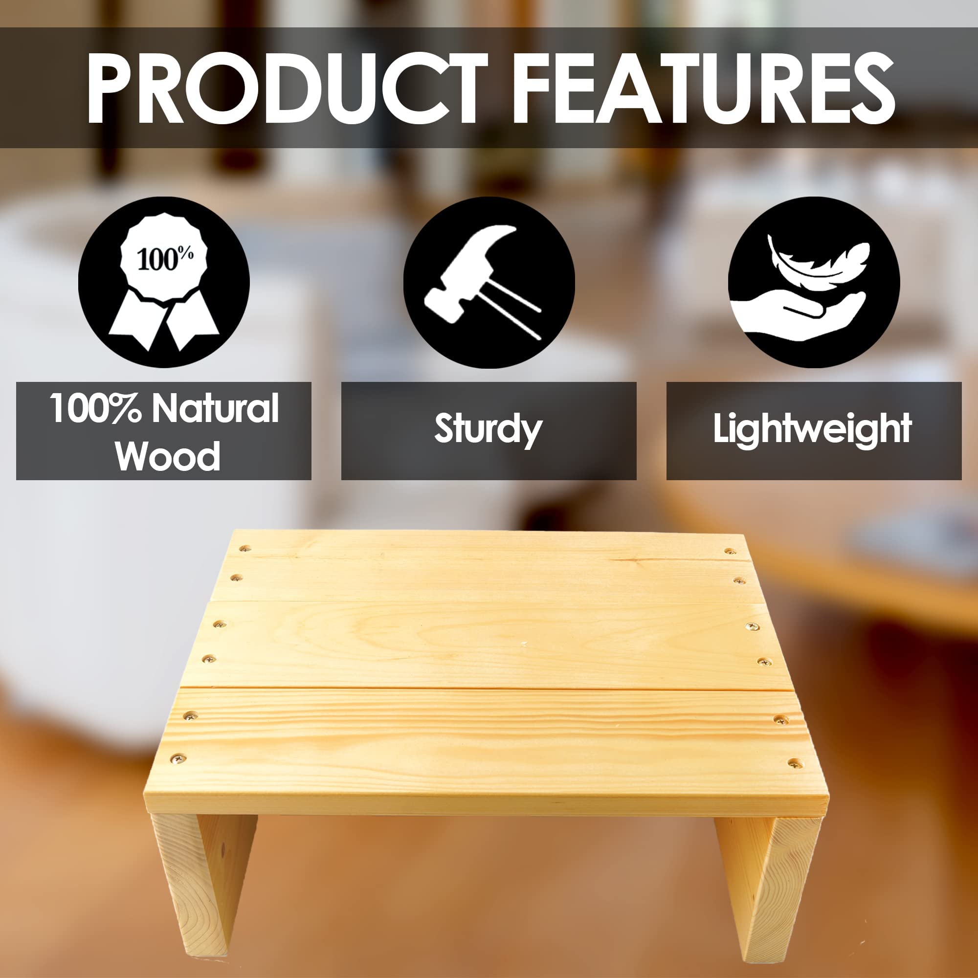 Wood Step Stool - Vintage Portable Wooden Steeping Single Step Stool ...