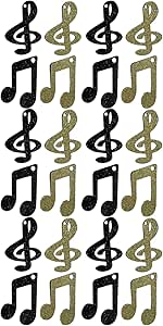 Amazon.com: 24 cnt Glitter Musical Notes Band Cutouts die cuts Party ...