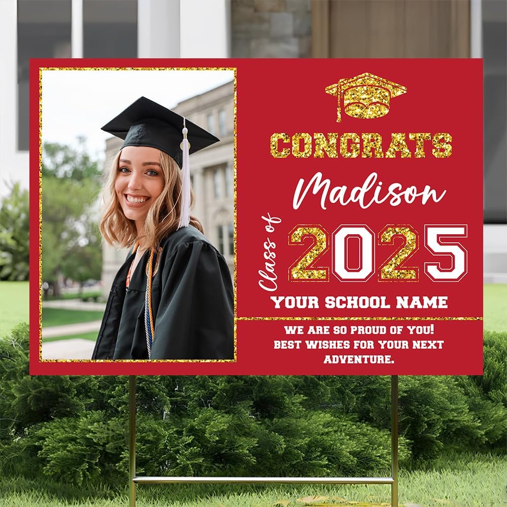 Customized Graduation Yard Sign 2025 With Photo, Class Of 2025 Yard ...
