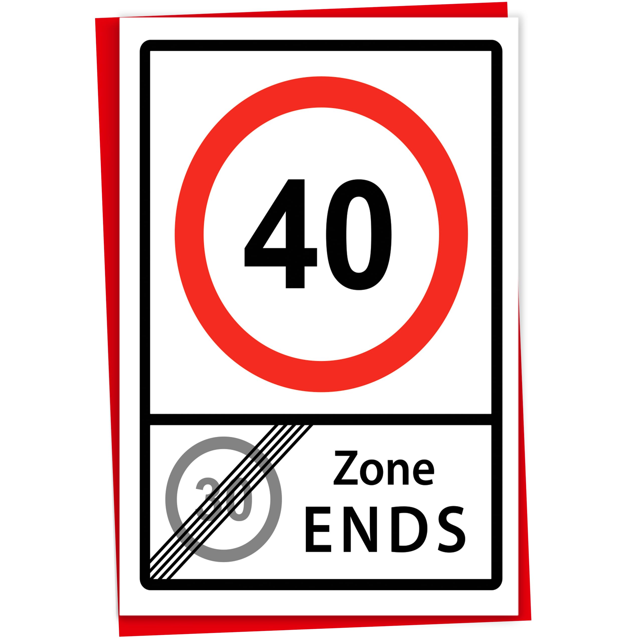 Funny 40th Birthday Card 40 Speed Limit 30 Zone Ends | Desertcart Australia