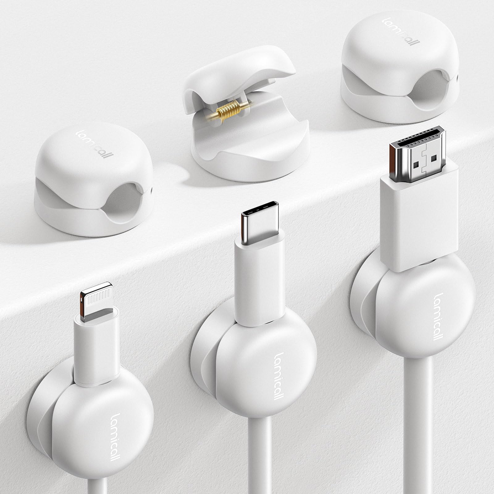 Lamicall Cable Clips, Spring Cord Organizer Holder - 6Pack Latest ...