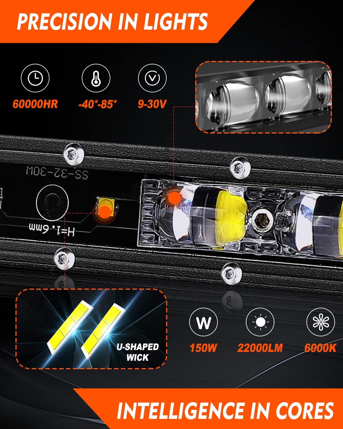 COLIGHT 32 inch Led Light bar - Single Row Led Light Bar Driving Light ...