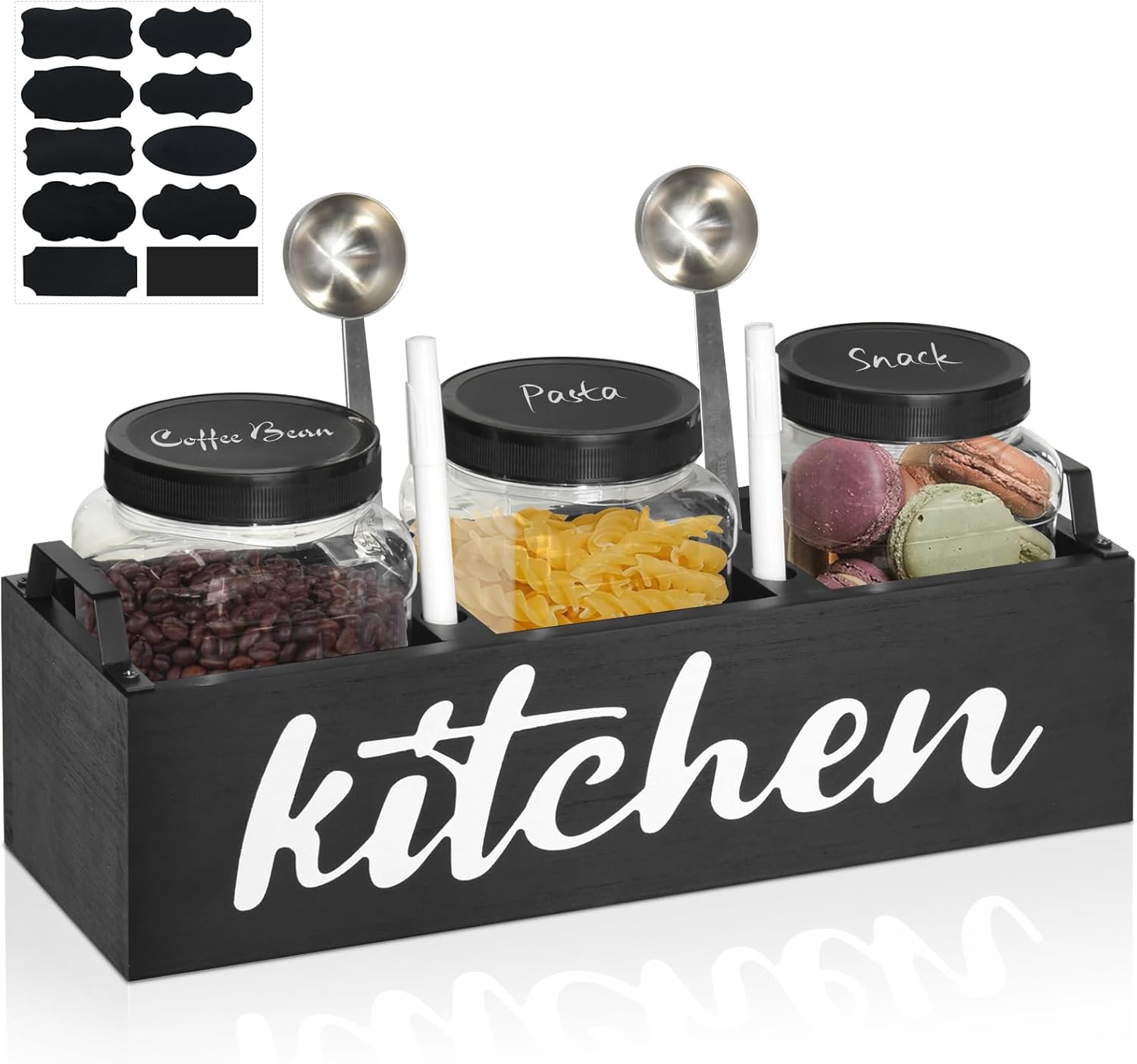 Amazon.com: Kitchen Food Storage Container Set, Plastic Dry Food ...