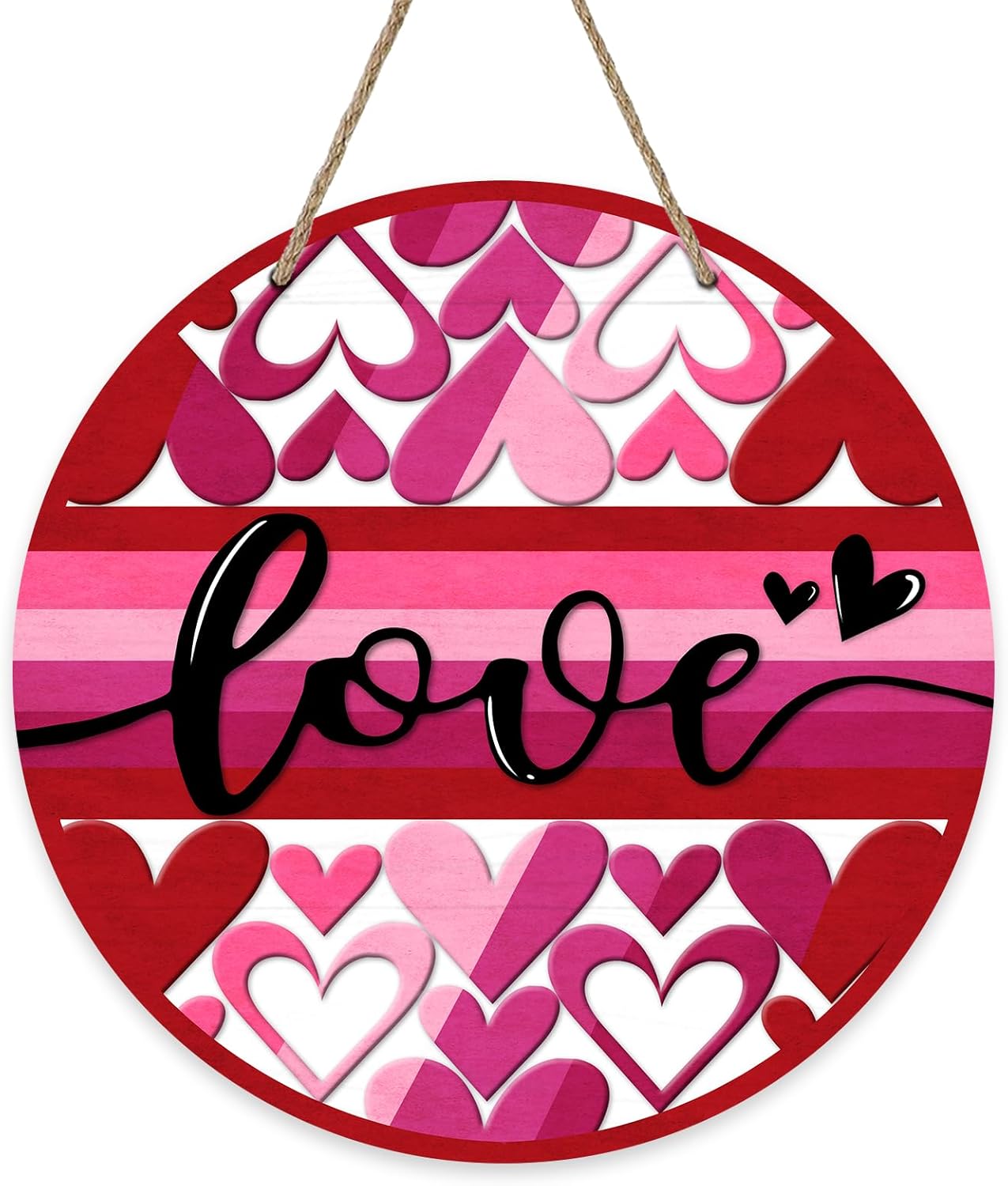 Amazon.com: Bolisom Valentine's Day Love Front Door Sign, Pink Red Love ...
