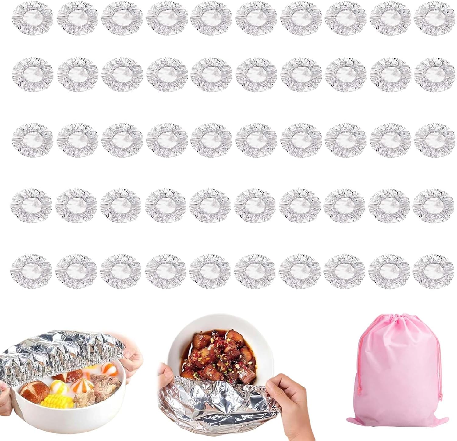 Amazon.com: Reusable Aluminum Foil Food Covers, 100 Pcs Aluminum Foil ...