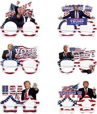 Amazon.com: 12pcs Trump Mask Glasses, Trump Party Favors, Trump Party ...