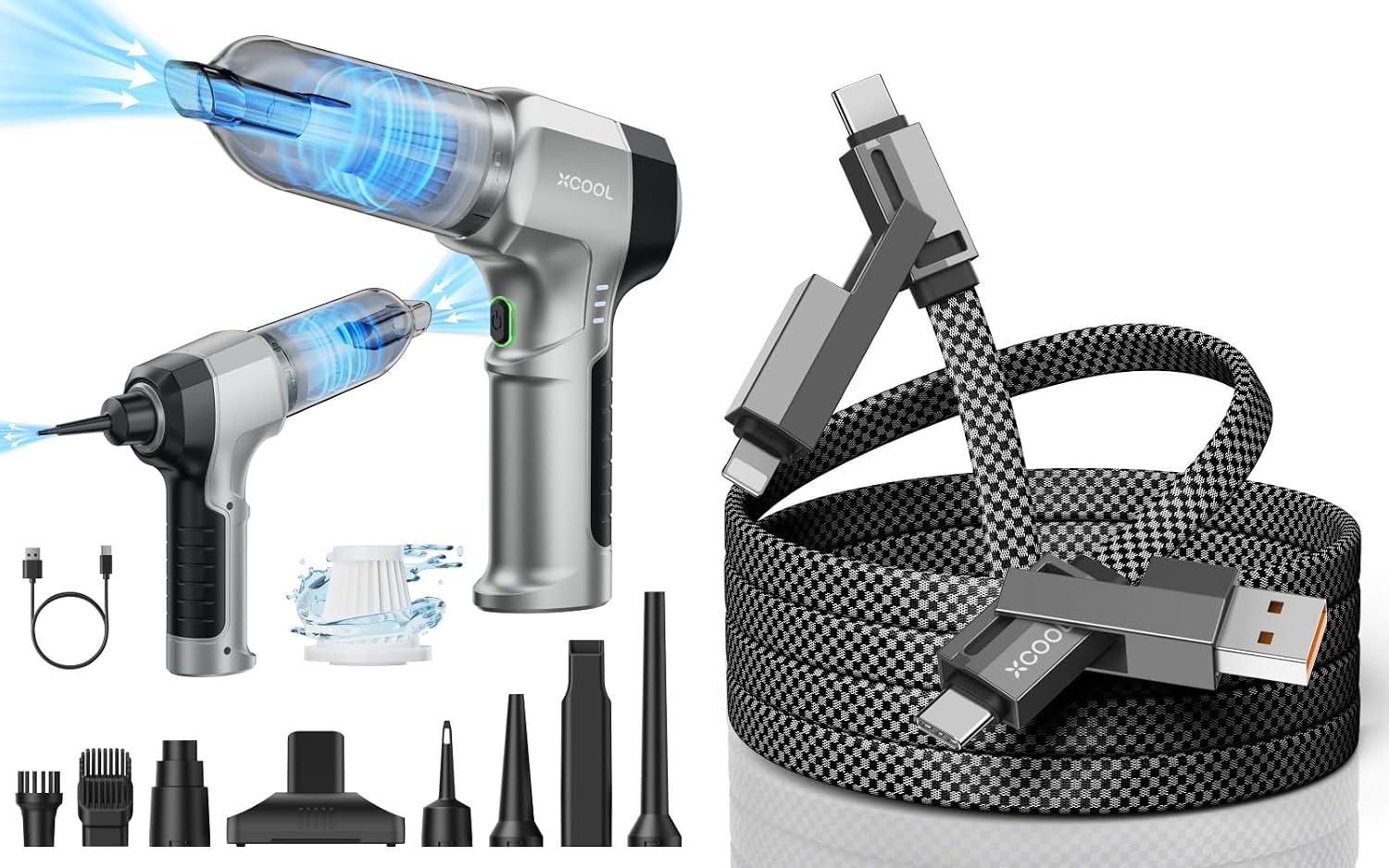 Amazon.com - XCOOL Bundle with Upgraded 16000Pa 4-in-1 Handheld Vacuum ...