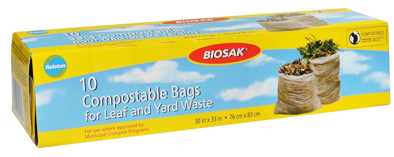 Amazon.com: Biosak Compostable 30" x 33" Leaf and Yard Waste Bags (1 ...