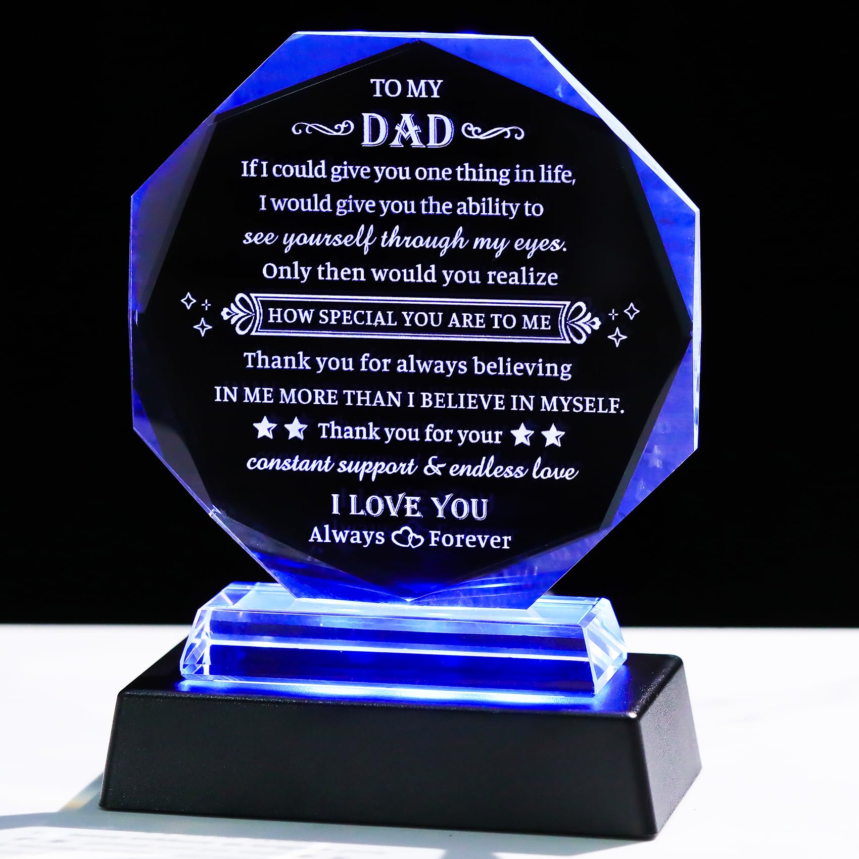 Amazon.com: Movdyka Gifts for Dad from Daughter Son Crystal Keepsakes ...