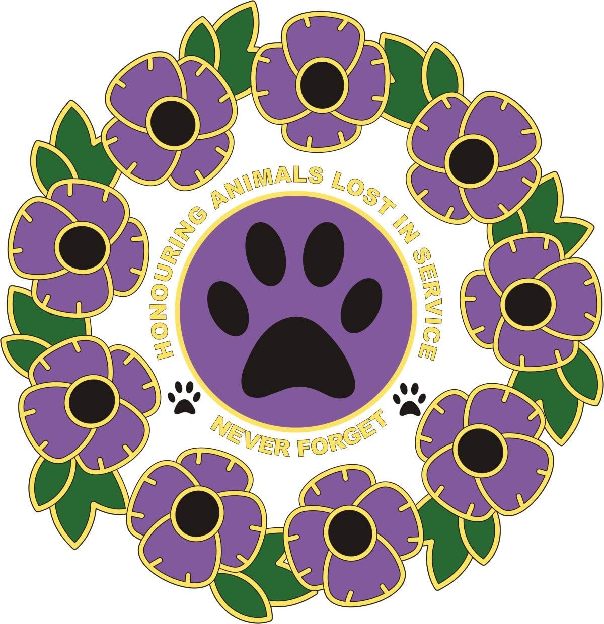 Purple Poppy and Wreath Car Window Sticker - Animals at War : Amazon.co ...