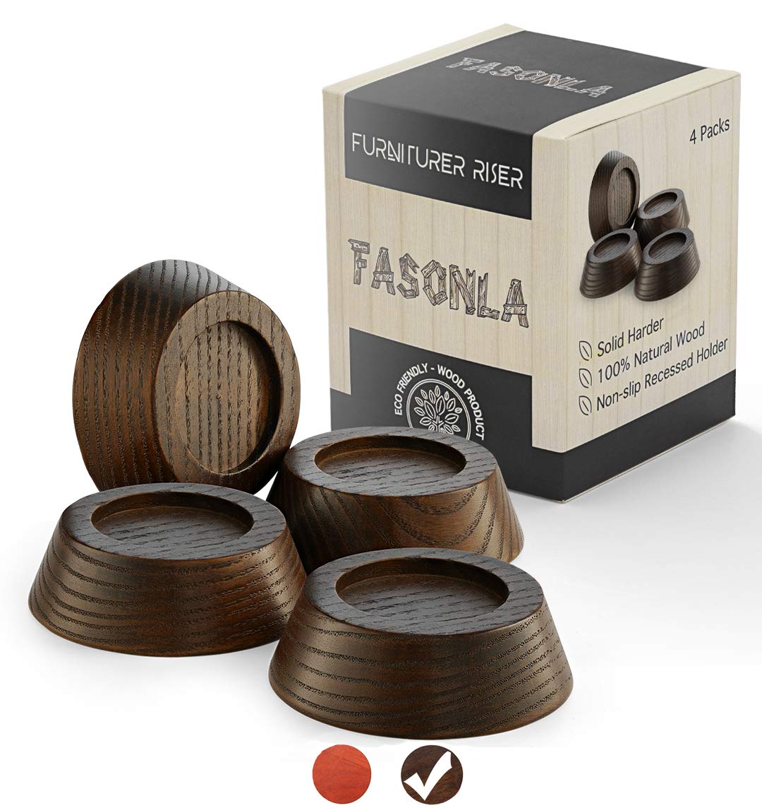 FASONLA Furniture Risers, Solid Natural Wood Risers for 4 Bed Risers ...
