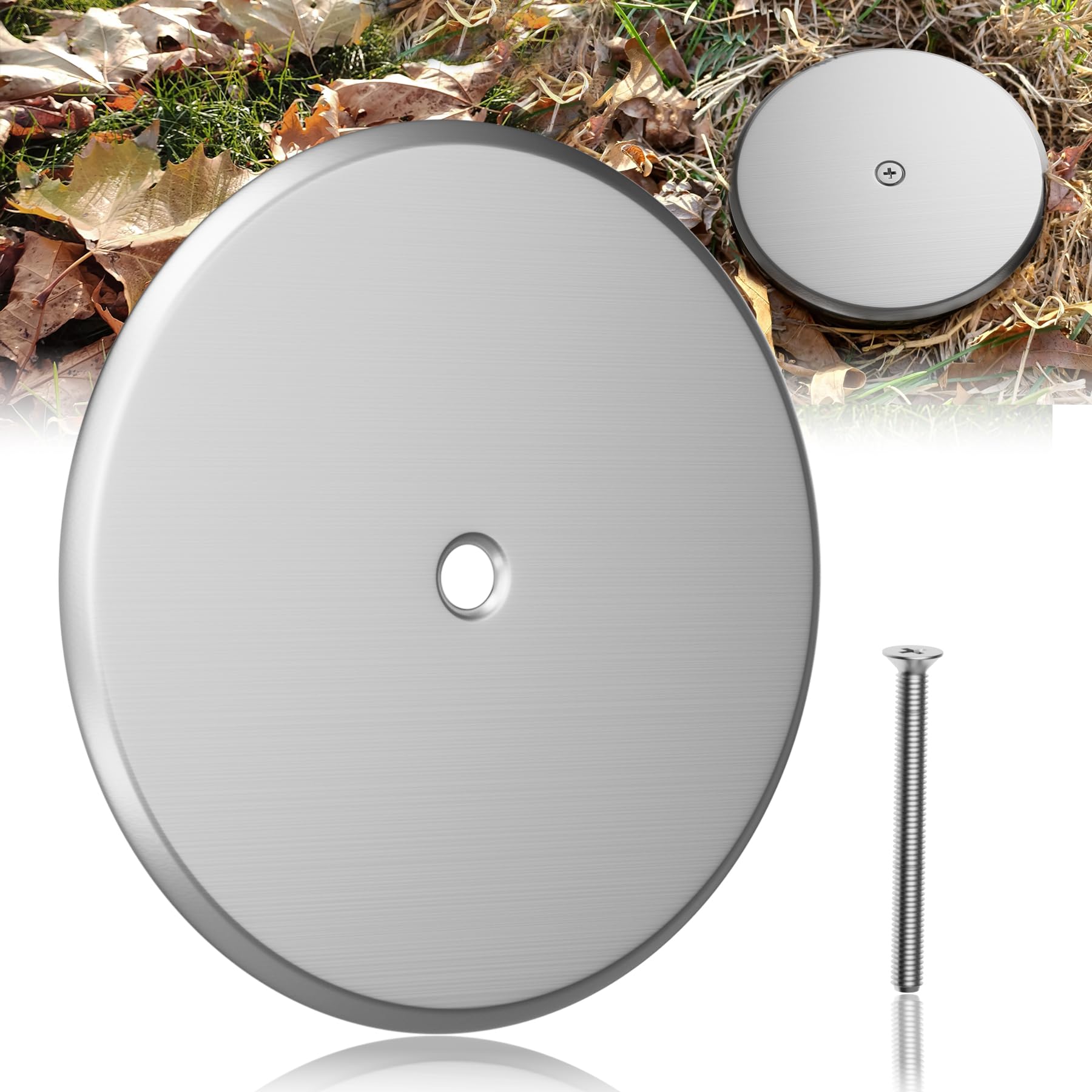 Wuno Shop 7 Inch Cleanout Cover Plate, Round Cleanout Plug Access Hole ...