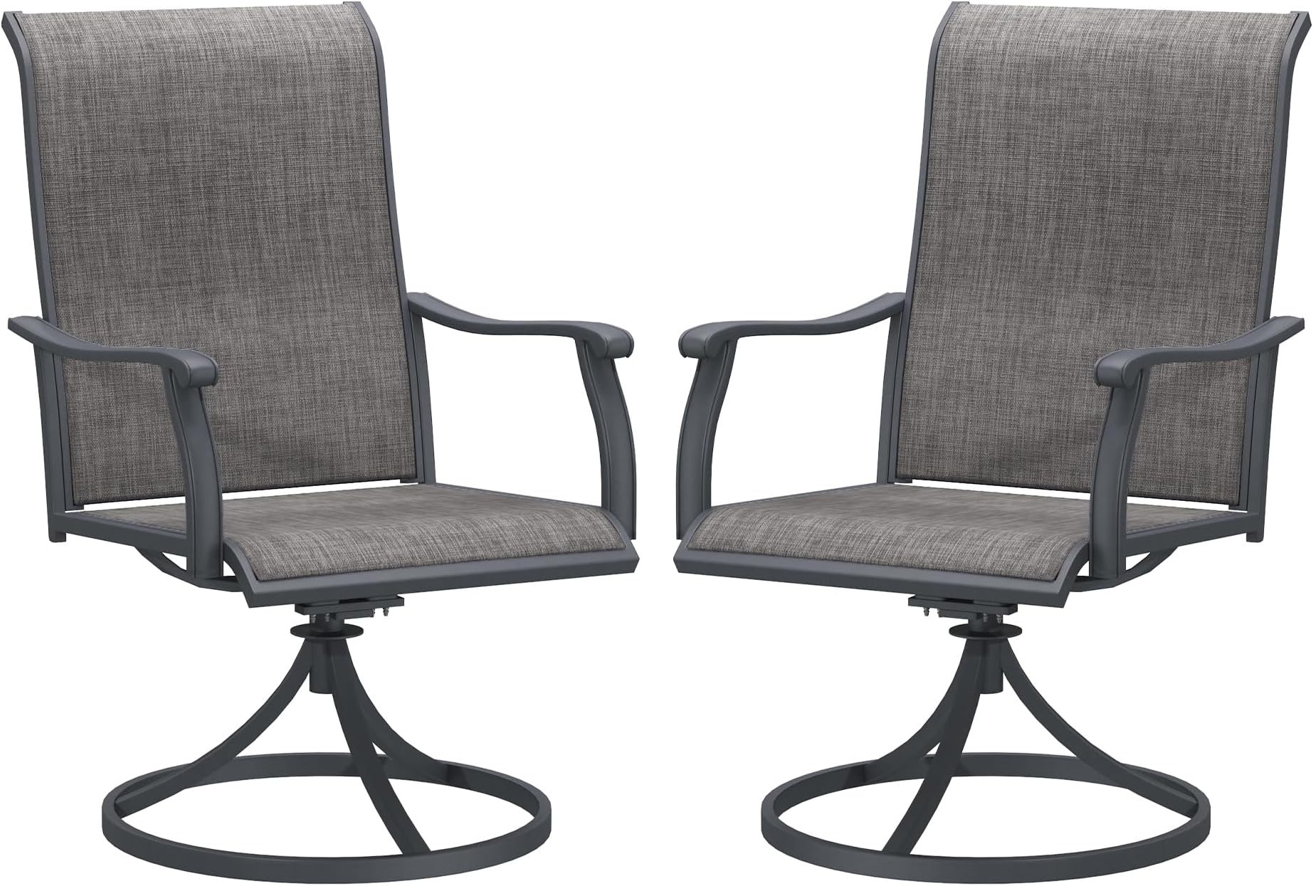 Amazon.com: VICLLAX Swivel Patio Chairs Set of 2, High Back Textilene ...
