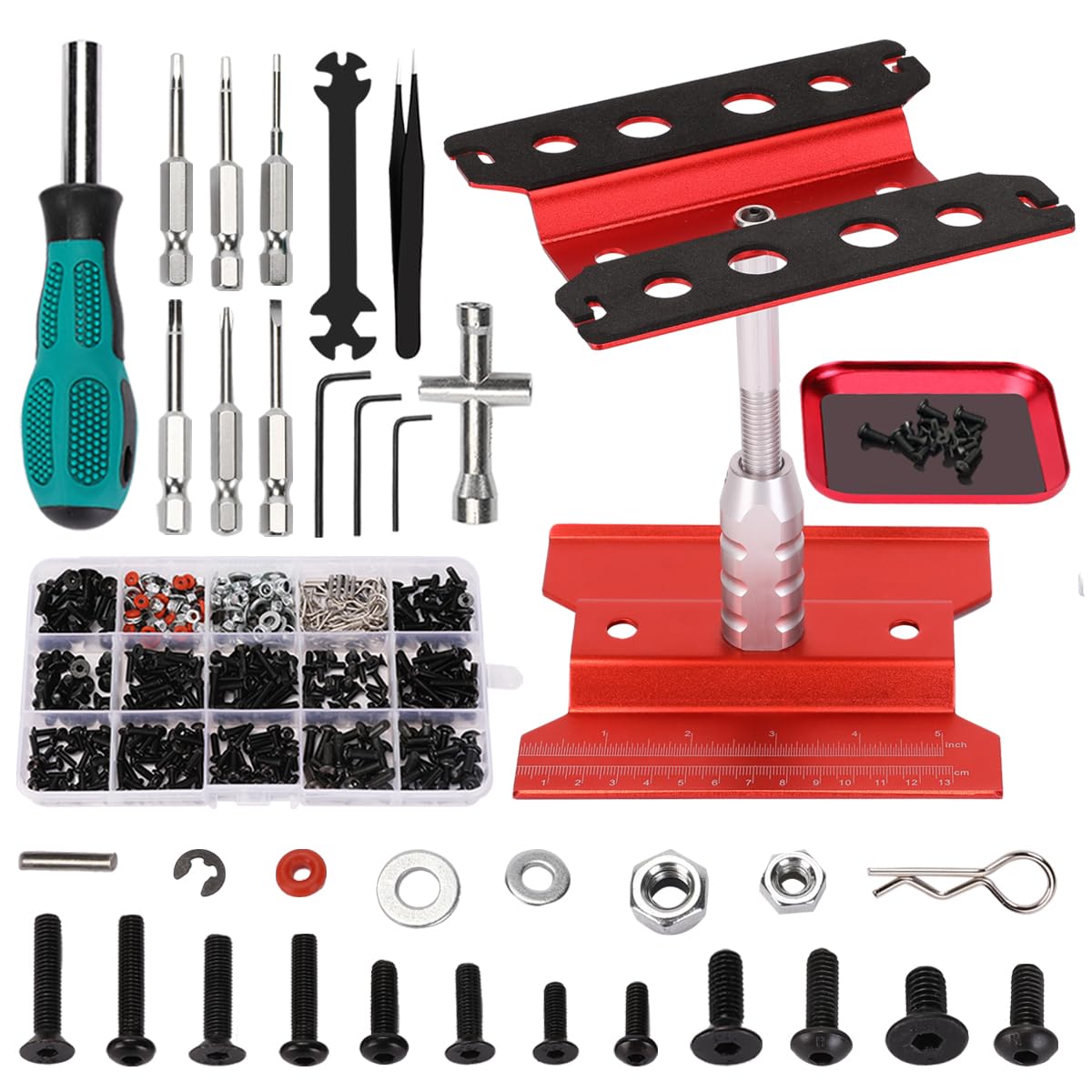 Amazon.com: RC Car Repair Work Stand 532 PCS RC Repair Screws Set Kit ...