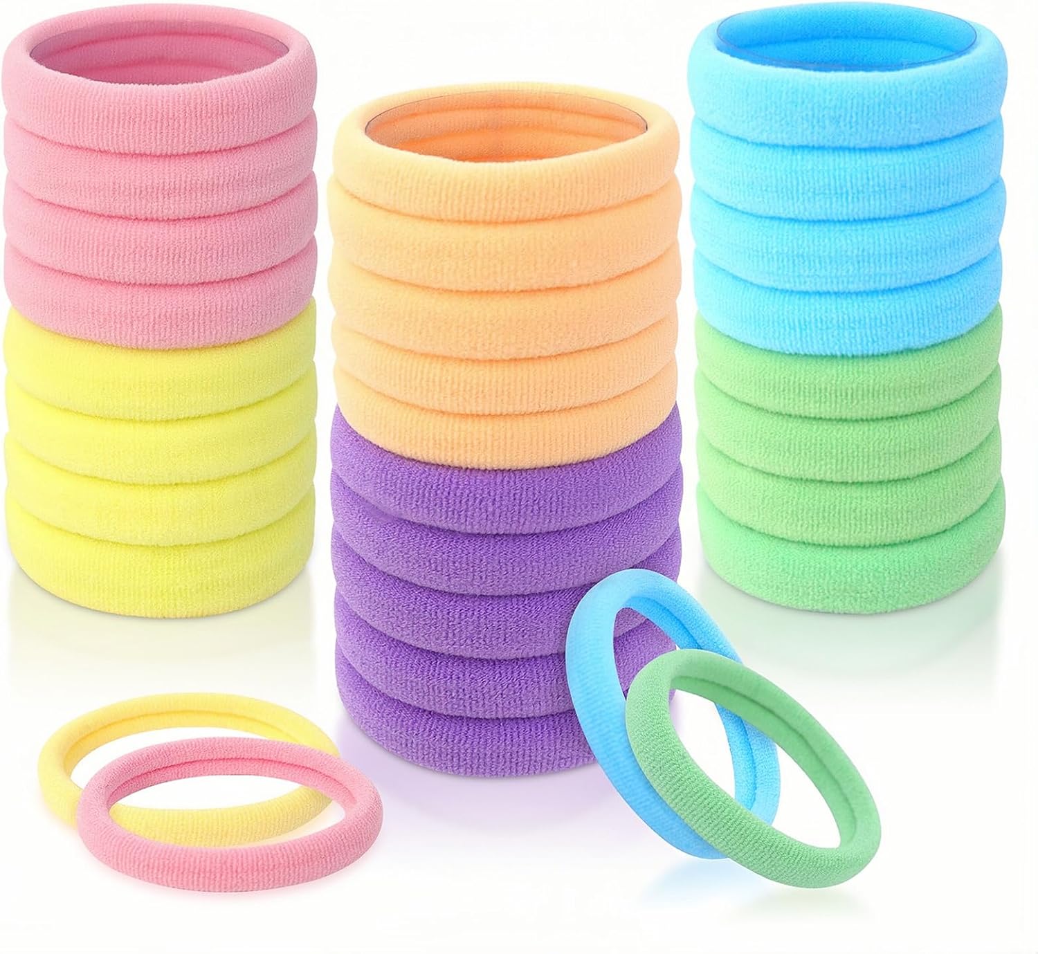 Sularpek 30 Pcs Soft Hair Bands for Women, Hair Bobbles for Thick Hair ...