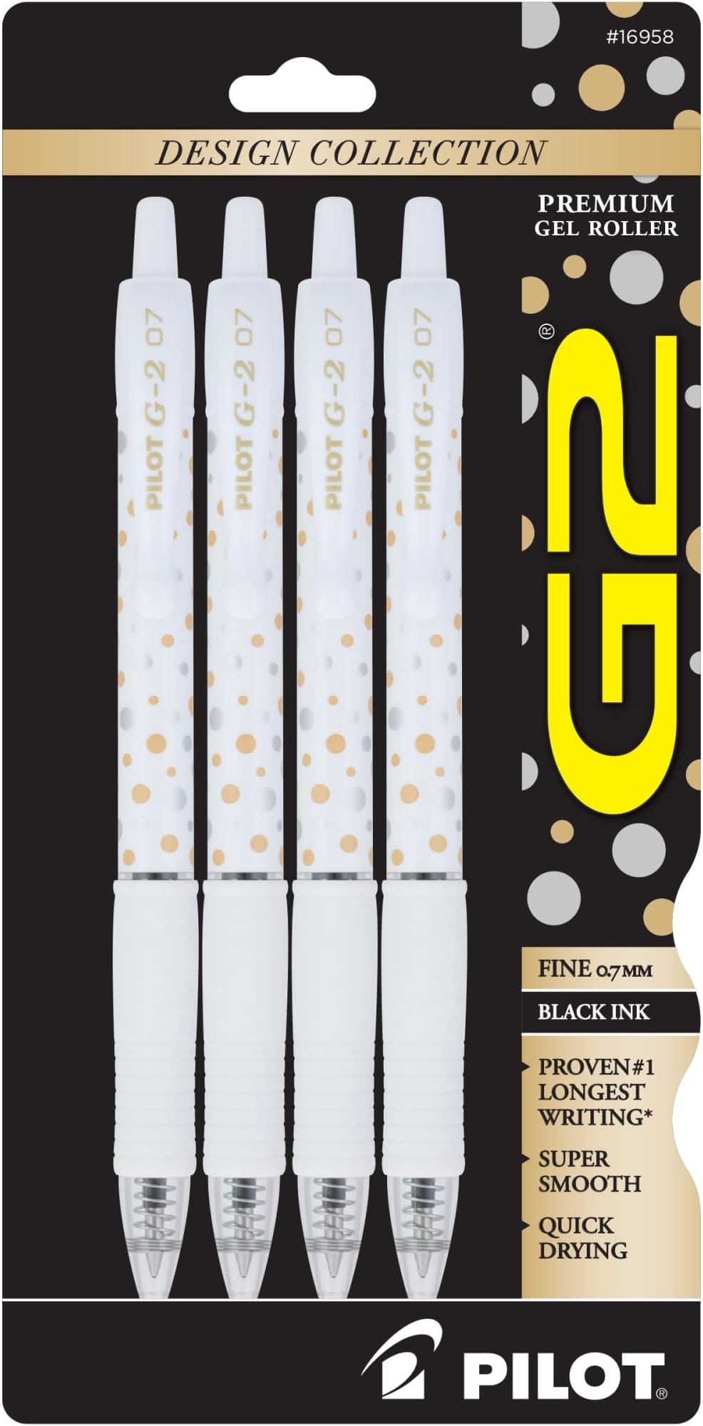 Amazon.com: Pilot G2 Design Collection, White Barrel Retractable Gel ...