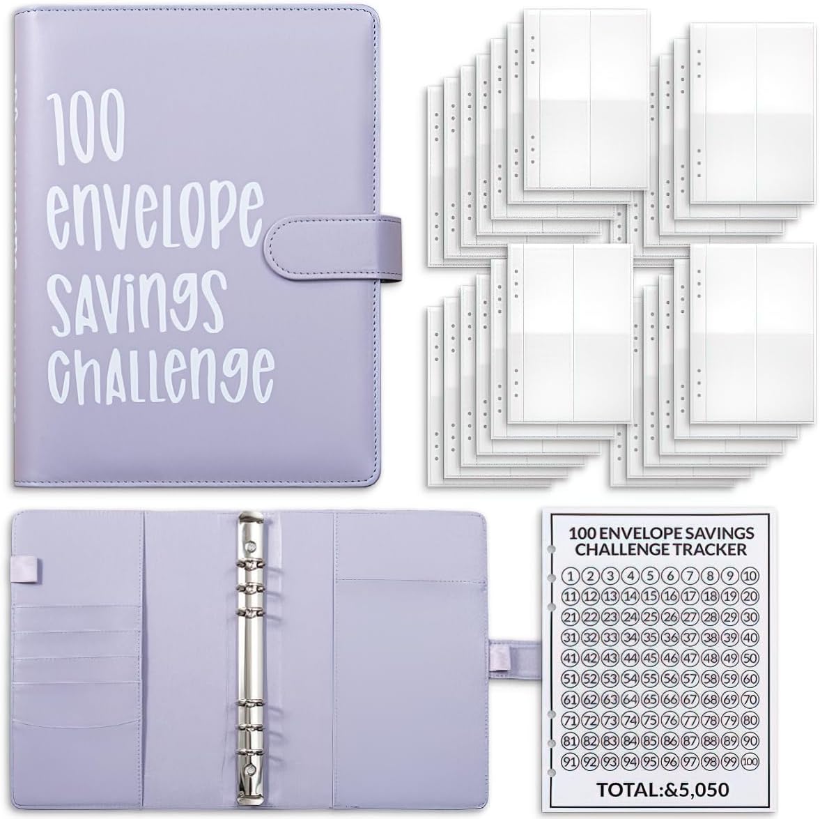 Saving Book Challenge 100 Envelopes Money Saving Challenge Book, 100 ...