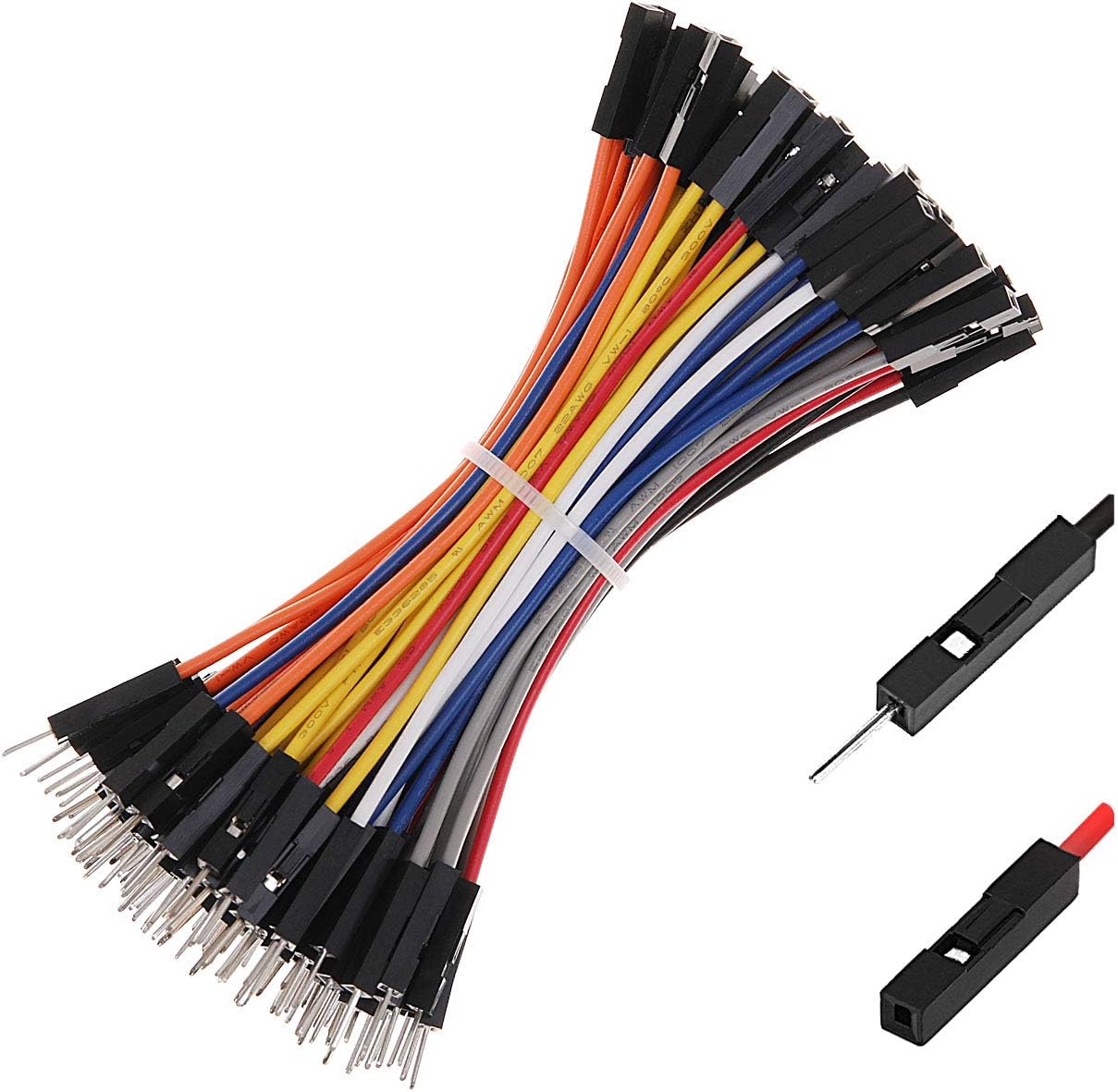 Amazon.com: jiuwu 20Pcs 6Pins 20cm Dupont Line 2.54mm Pitch Female to ...