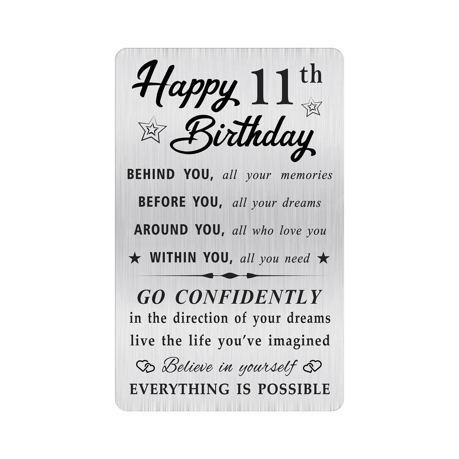 MOQIYXL Happy 11th Birthday Card for Boy Girl, Small Engraved Wallet ...
