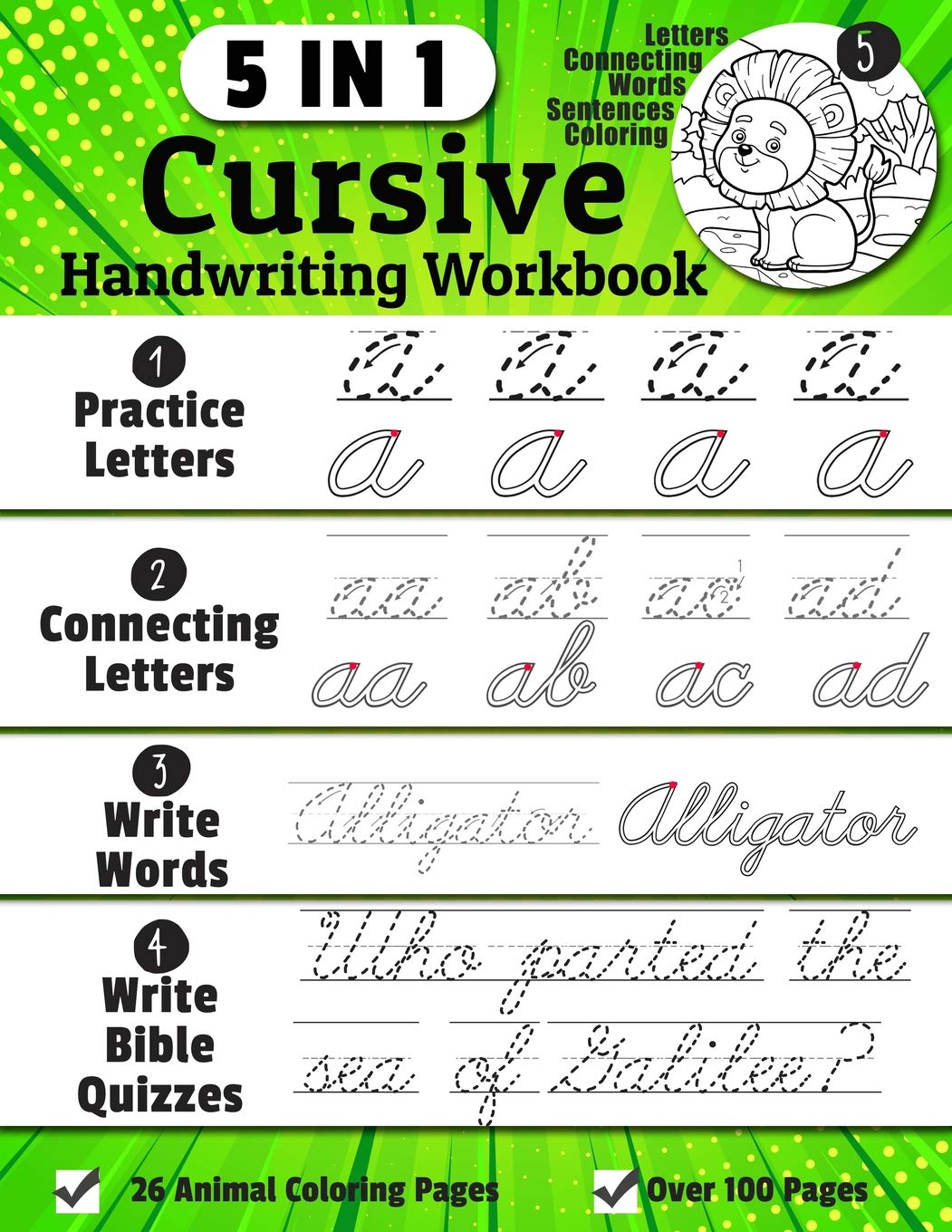 Buy Cursive Handwriting Workbook: 5-in-1 Cursive Handwriting Practice ...