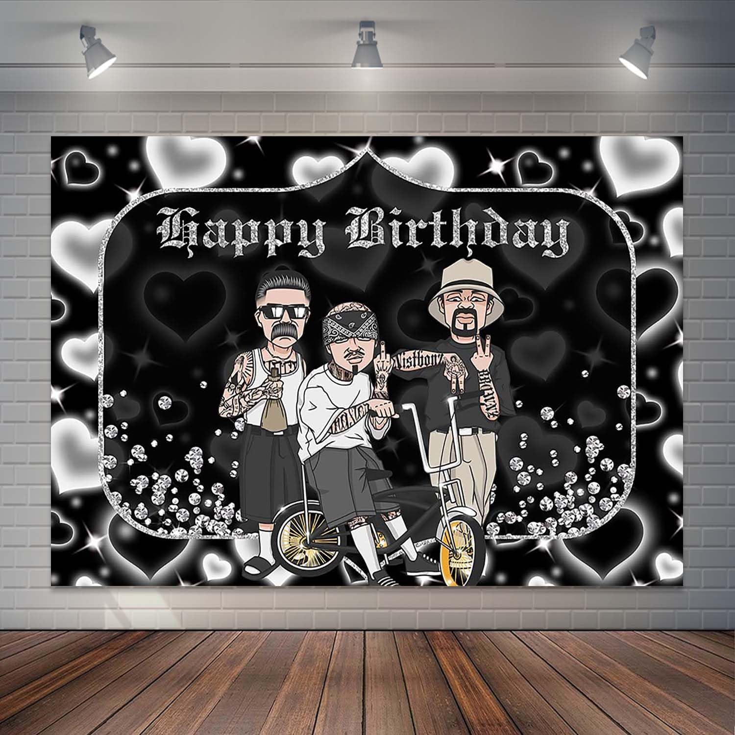 Amazon.com : Joliaco Cholo Theme Happy Birthday Backdrop Bokeh Hearts ...