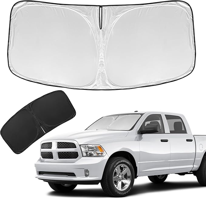Amazon.com: for Dodge RAM 1500 Sun Shade Sunshade Windshield Cover - Double Layer Front Window ...