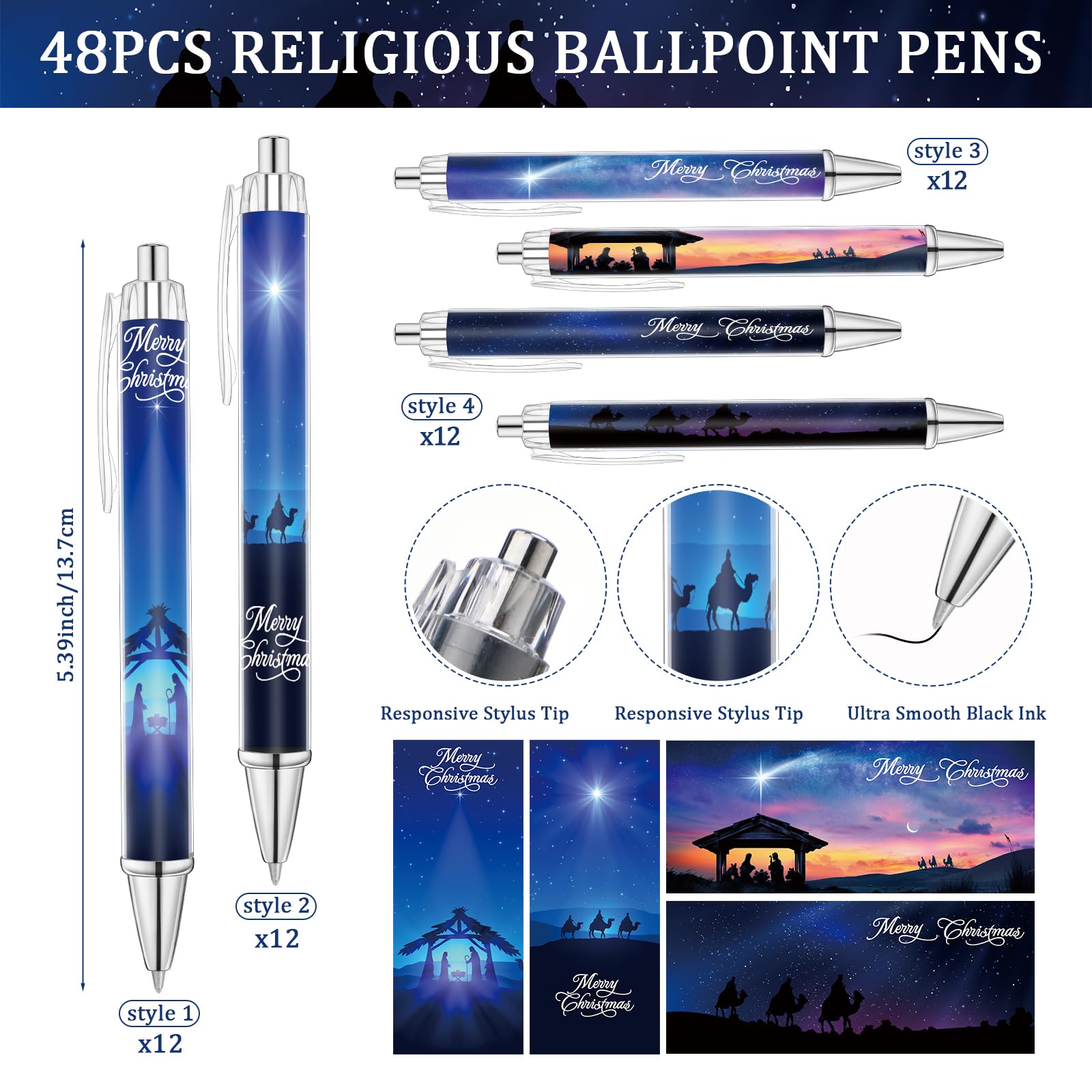 Snapklik.com : Yeaqee 48 Pcs Christian Pens Bulk Bible Verse Religious ...