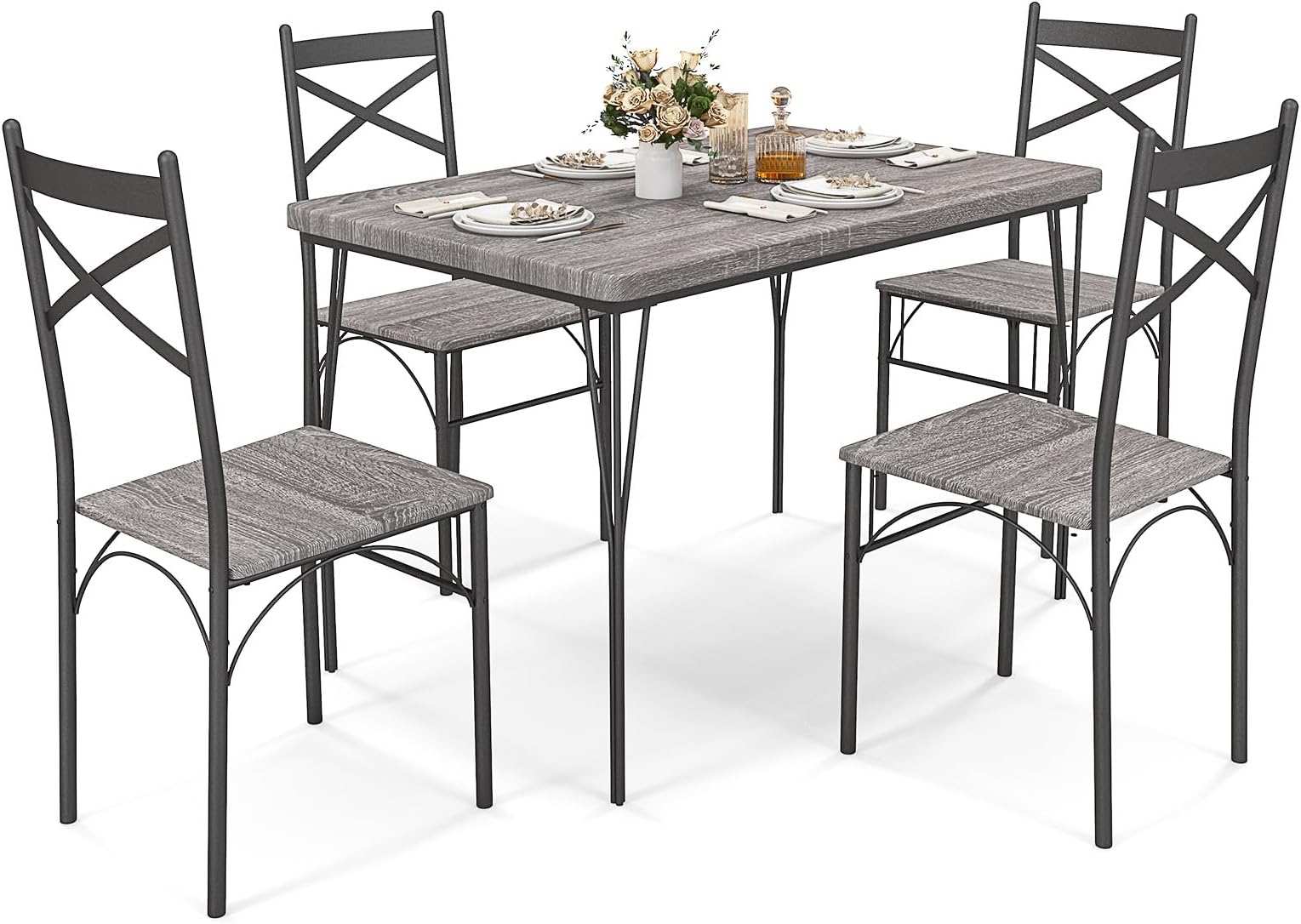 Amazon.com - FDW Dining Table Set Kitchen Table and Chairs Dining Room ...
