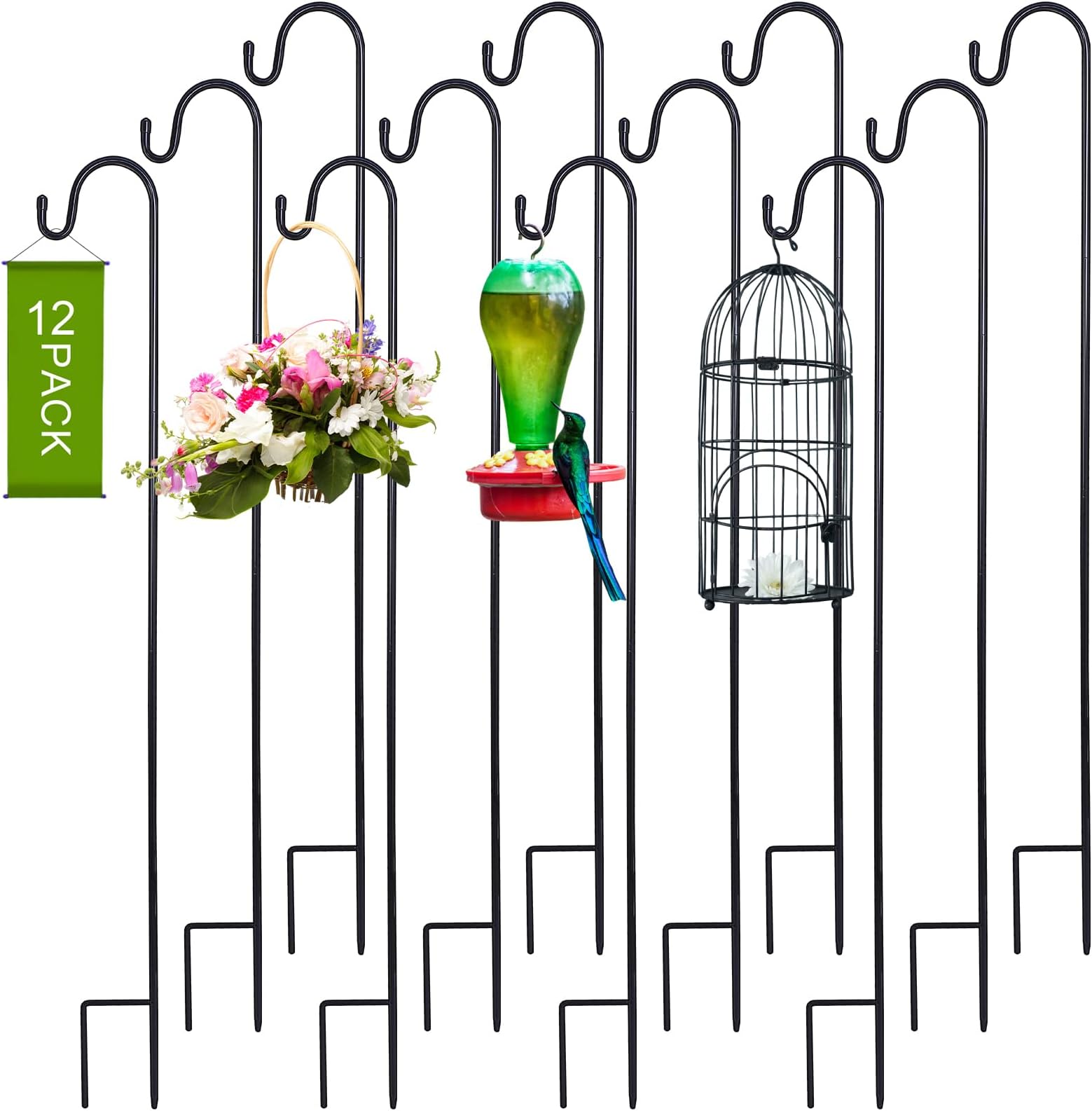Amazon.com: Suzile 6 Pcs 32 Inch Shepherds Hooks for Outdoor Bird ...