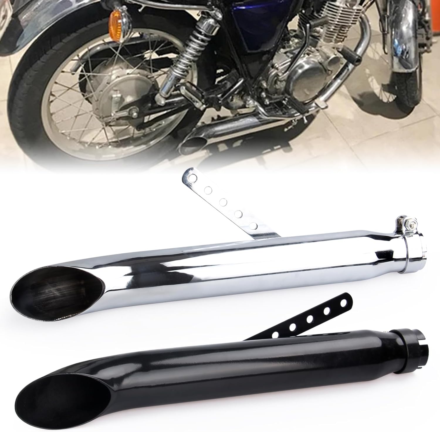 Amazon.com: Universal Motorcycle Exhaust Slant 1Pair Fit for ...
