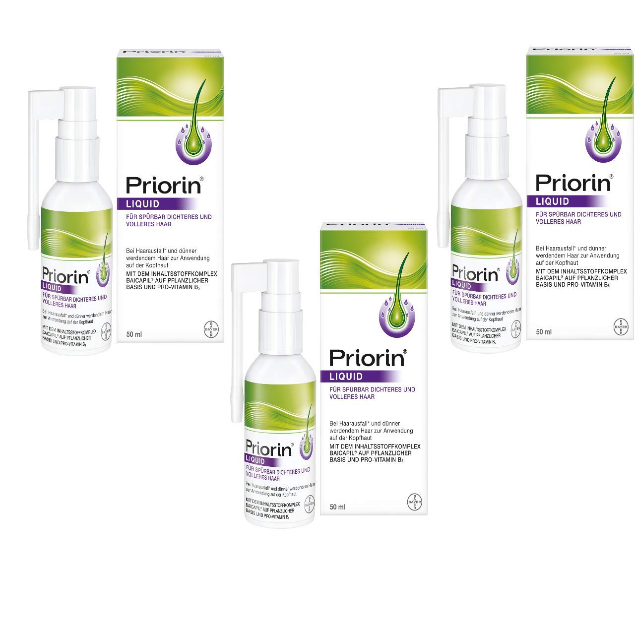 3er Pack Priorin Liquid zur äußeren Anwendung bei Haarausfall(1) und ...