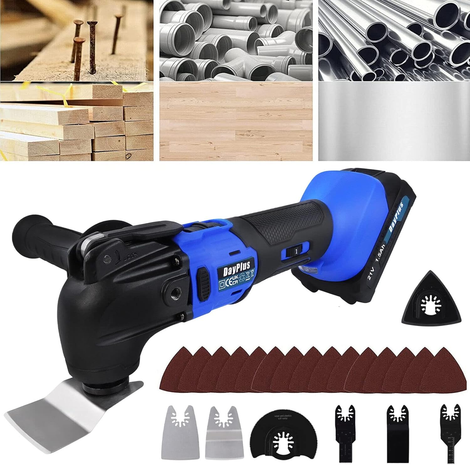 300W Oscillating Tool Cordless DIY Multi Tool 6000-20000rpm ...