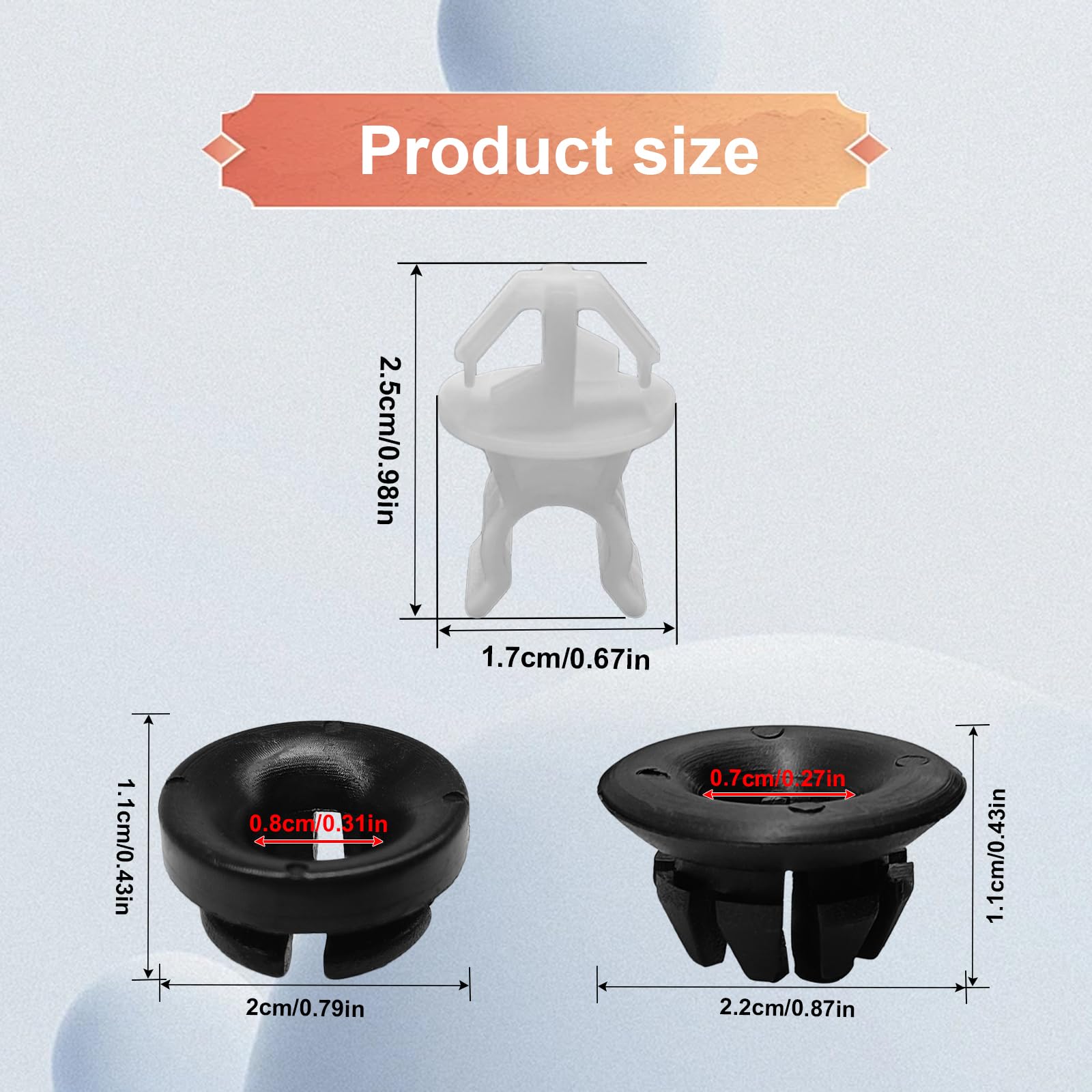 Snapklik.com : Icyhaws 3PCS Car Hood Support Prop Rod Clips, Hood Rod ...