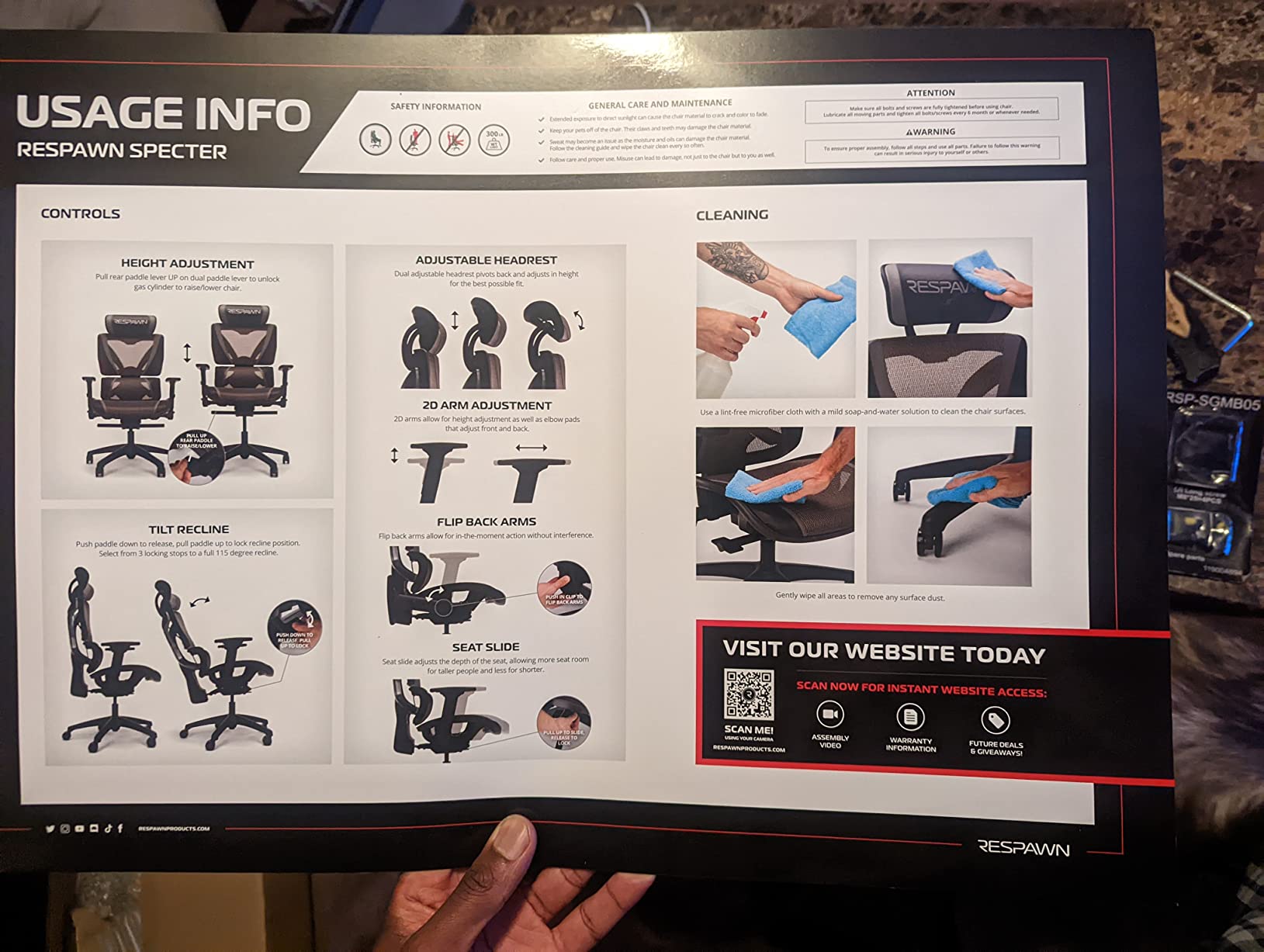 $11/mo - Finance RESPAWN SPECTER Ergonomic Mesh Office Chair - High ...