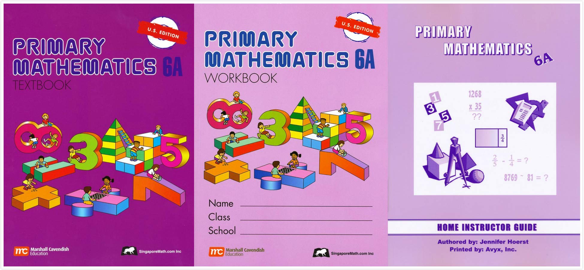 Singapore Primary Mathematics Level 6A Books Set (3 Books) - Textbook ...