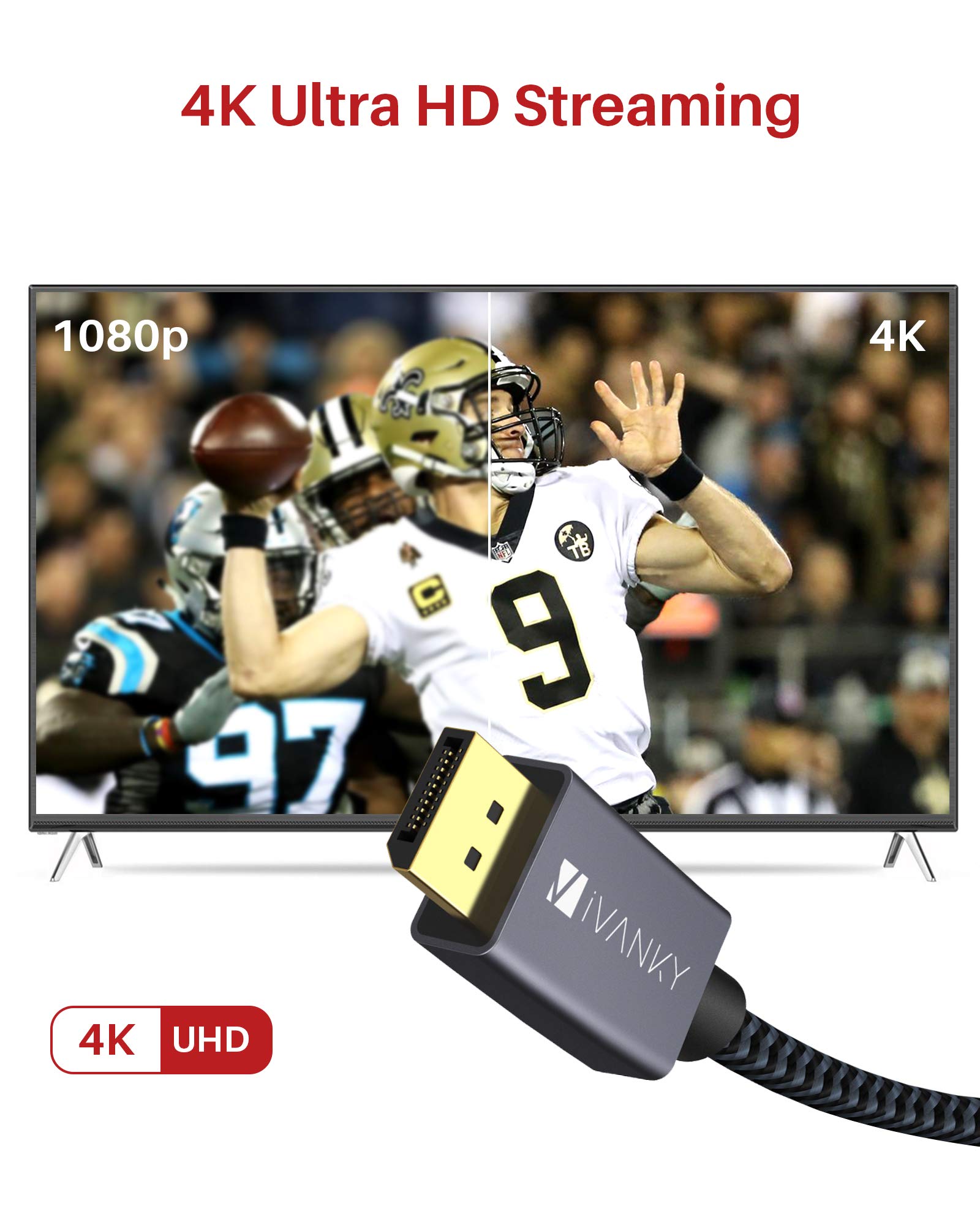 Snapklik.com : IVANKY Displayport To Displayport Extension Cable33ft ...