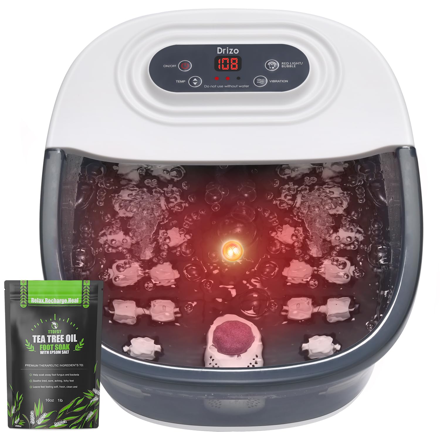 Amazon.com: drizo Foot Spa Bath Massager with Heat, Vibration, Temp ...