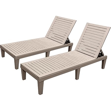 Amazon.com: EUNHOO Outdoor Lounge Chaise, Adjustable Pool Lounge Chair ...
