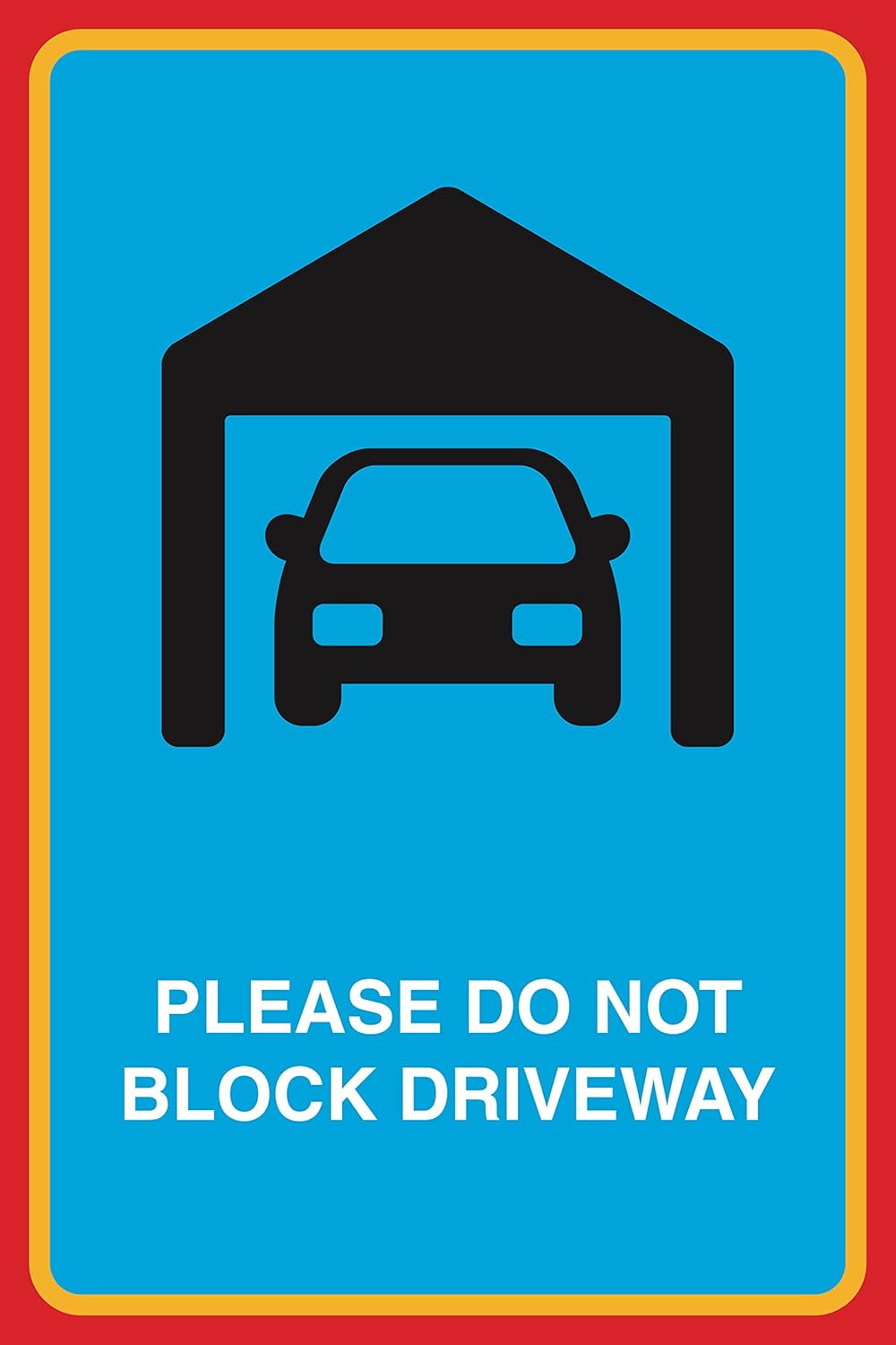 Amazon.com : Please Do Not Block Driveway Print Car in Garage Picture ...