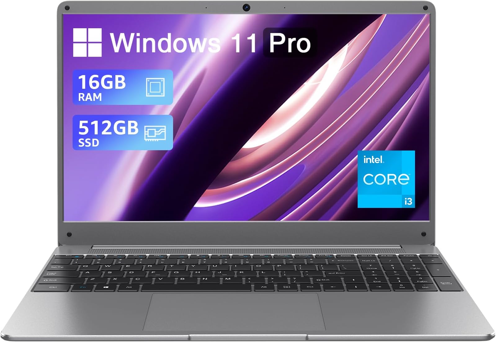 Amazon.com: UOWAMOU 15.6” Windows 11 Pro Laptop, Intel Core i3-5005U, 16GB RAM, 512GB SSD, Full ...
