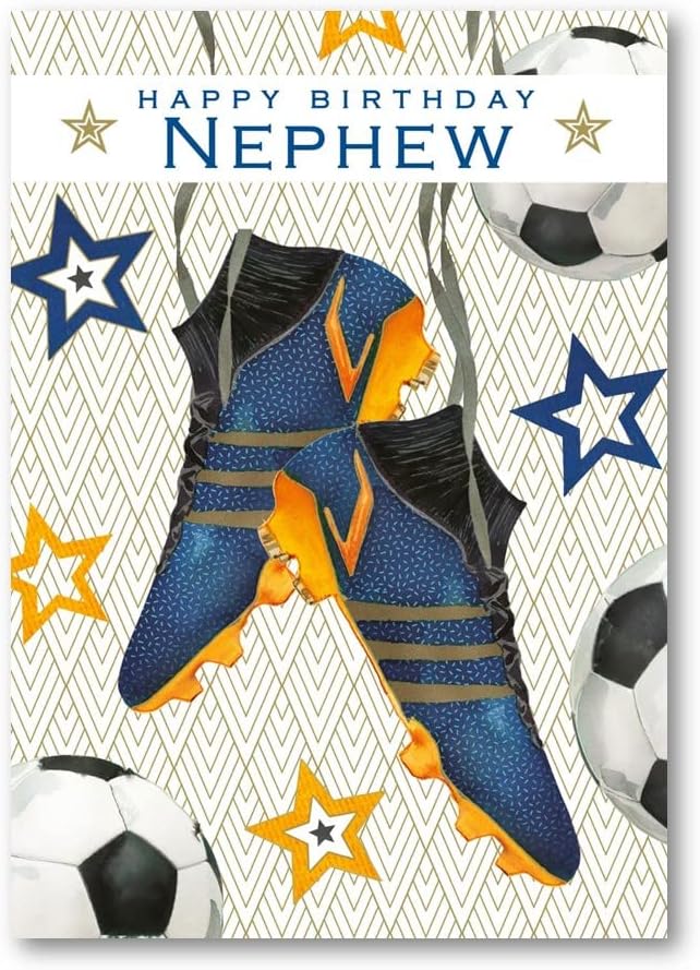 Nigel Quiney Nephew' Male Birthday Card for Men/Boys - Football Boots ...