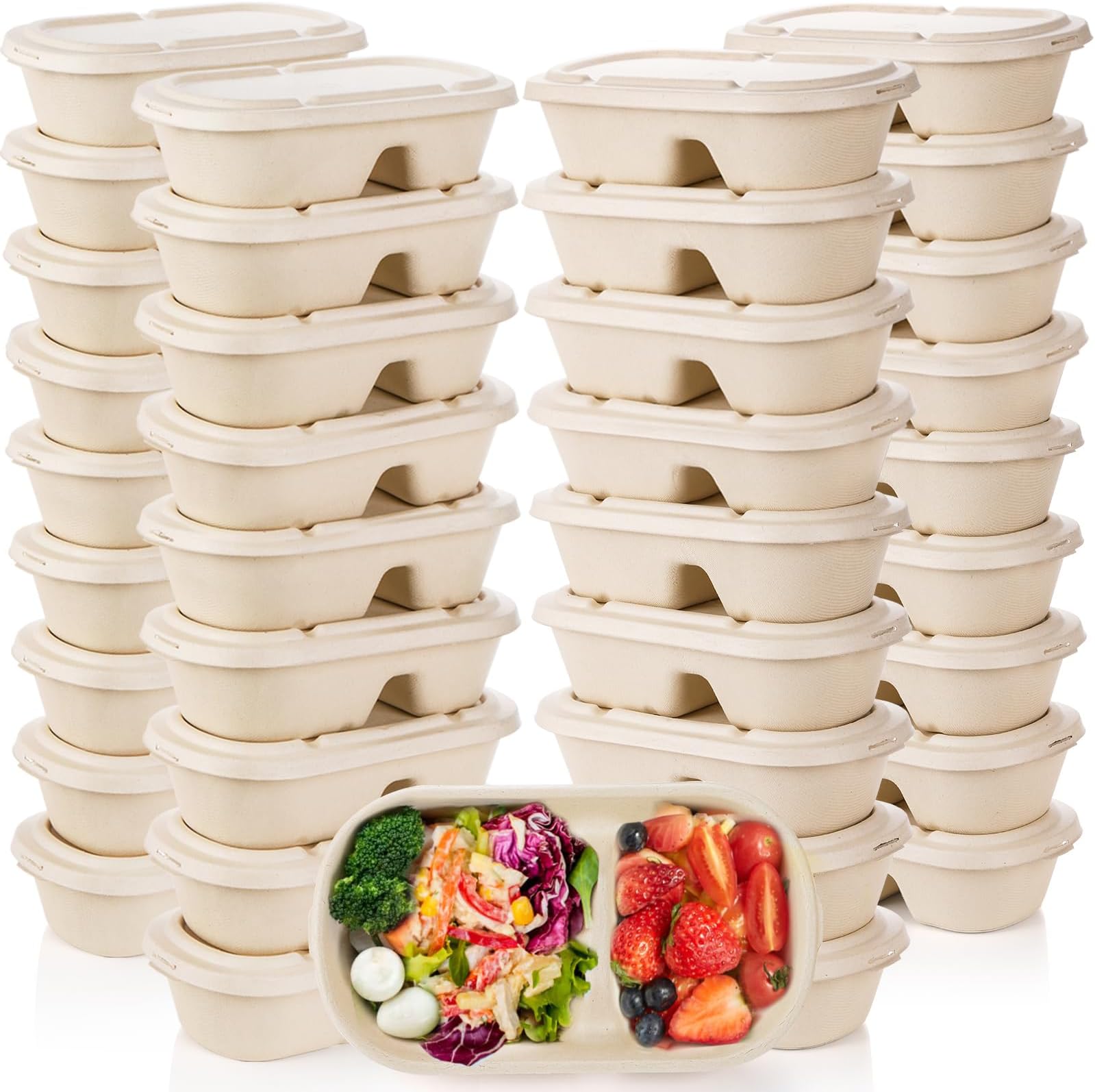 Amazon.com: Yesland 50 Pcs Compostable Take Out Food Containers with ...