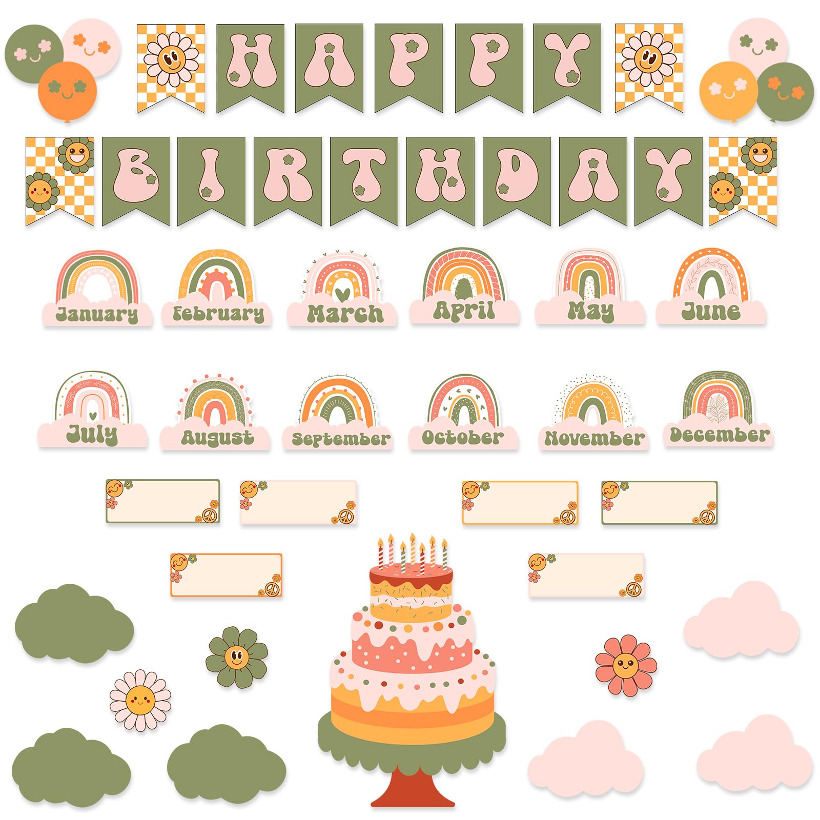 Snapklik.com : 80 Pcs Groovy Birthday Bulletin Board Set, Disco ...