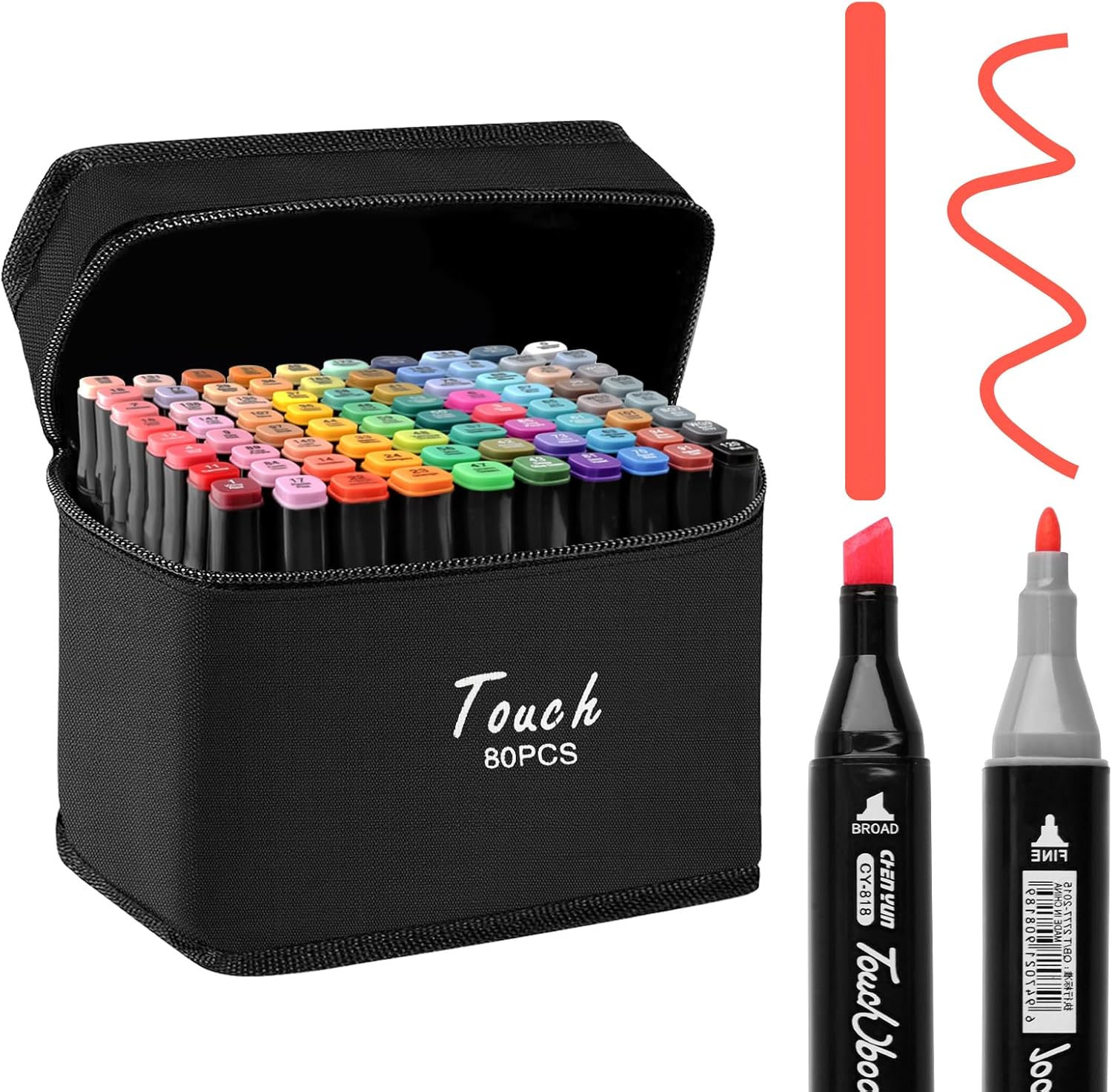 Gelanty Permanent Art Markers Set, 80 Colors Graphic Marker Pen Sketch ...