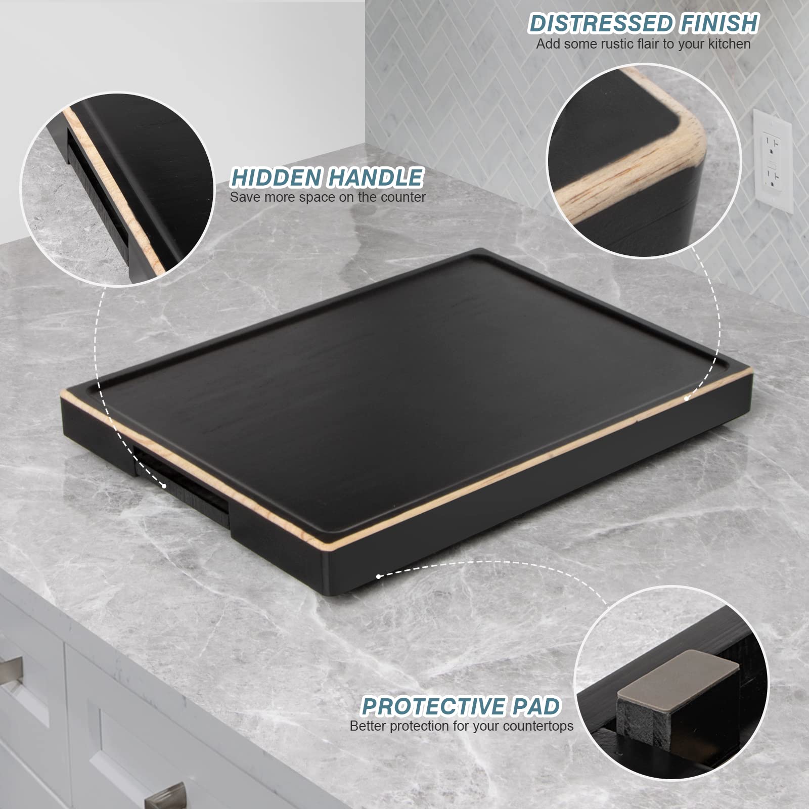 Snapklik.com : ANBOXIT Appliance Slider, Wooden Sliding Tray For Coffee ...