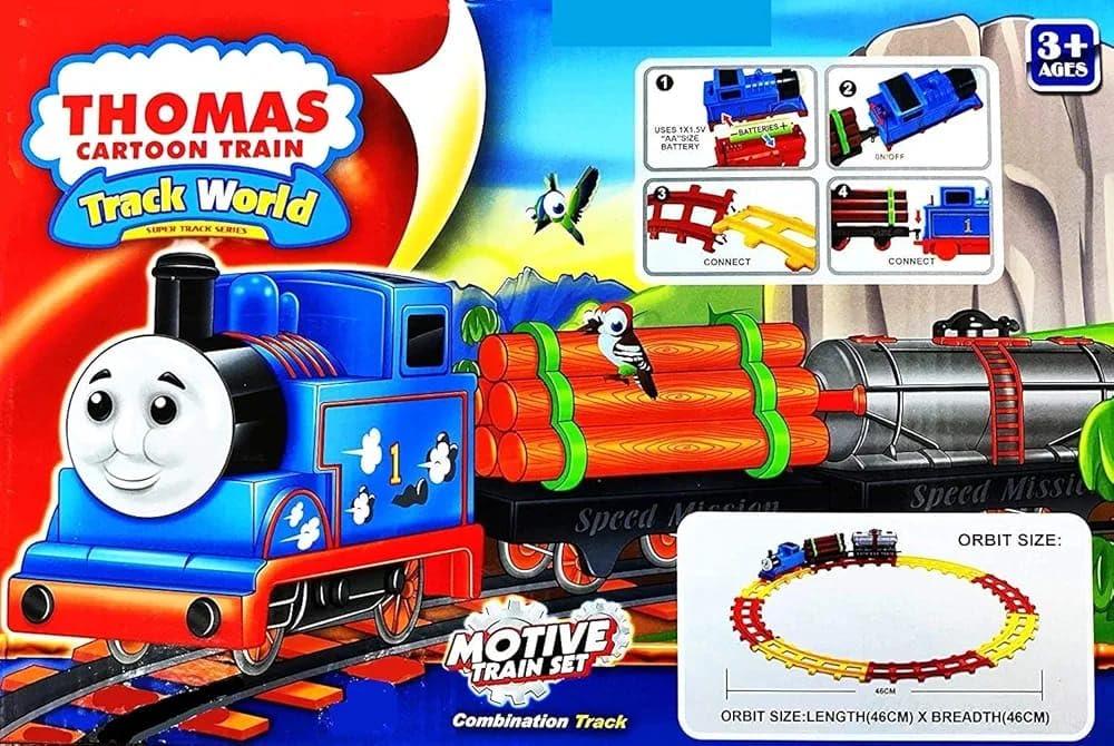 Buy Thomas cartoon toy train | Mini Toy Train Set with Track for Kids ...